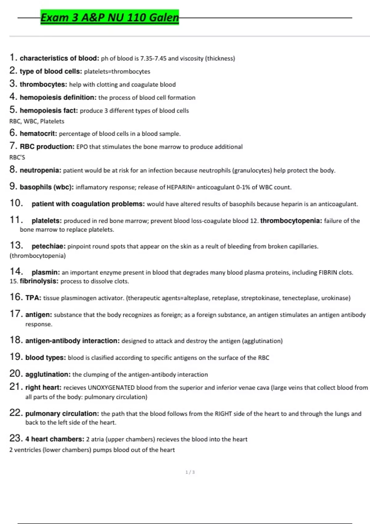 Exam 3 nu110 nu 110 (latest update) integrated human sciences review ...
