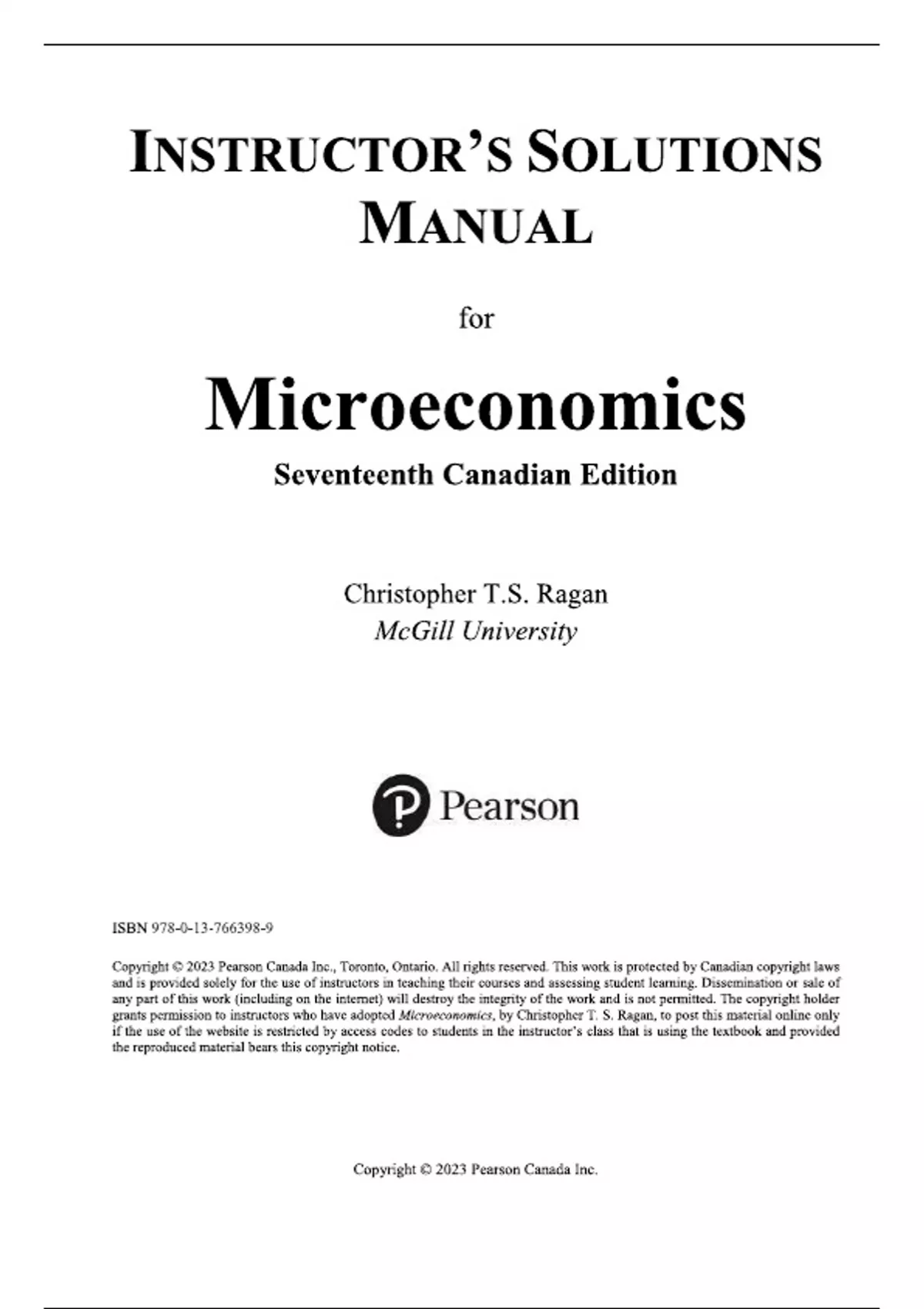 Solution Manual For Microeconomics, 17th Canadian Edition, By ...