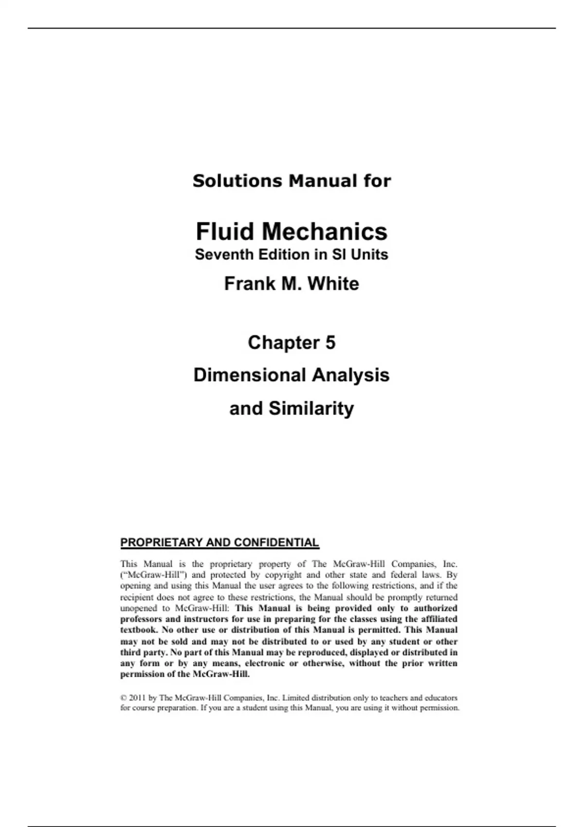 Solutions Manual for Fluid Mechanics Seventh Edition in SI Units Frank M. White Chapter 5 ...