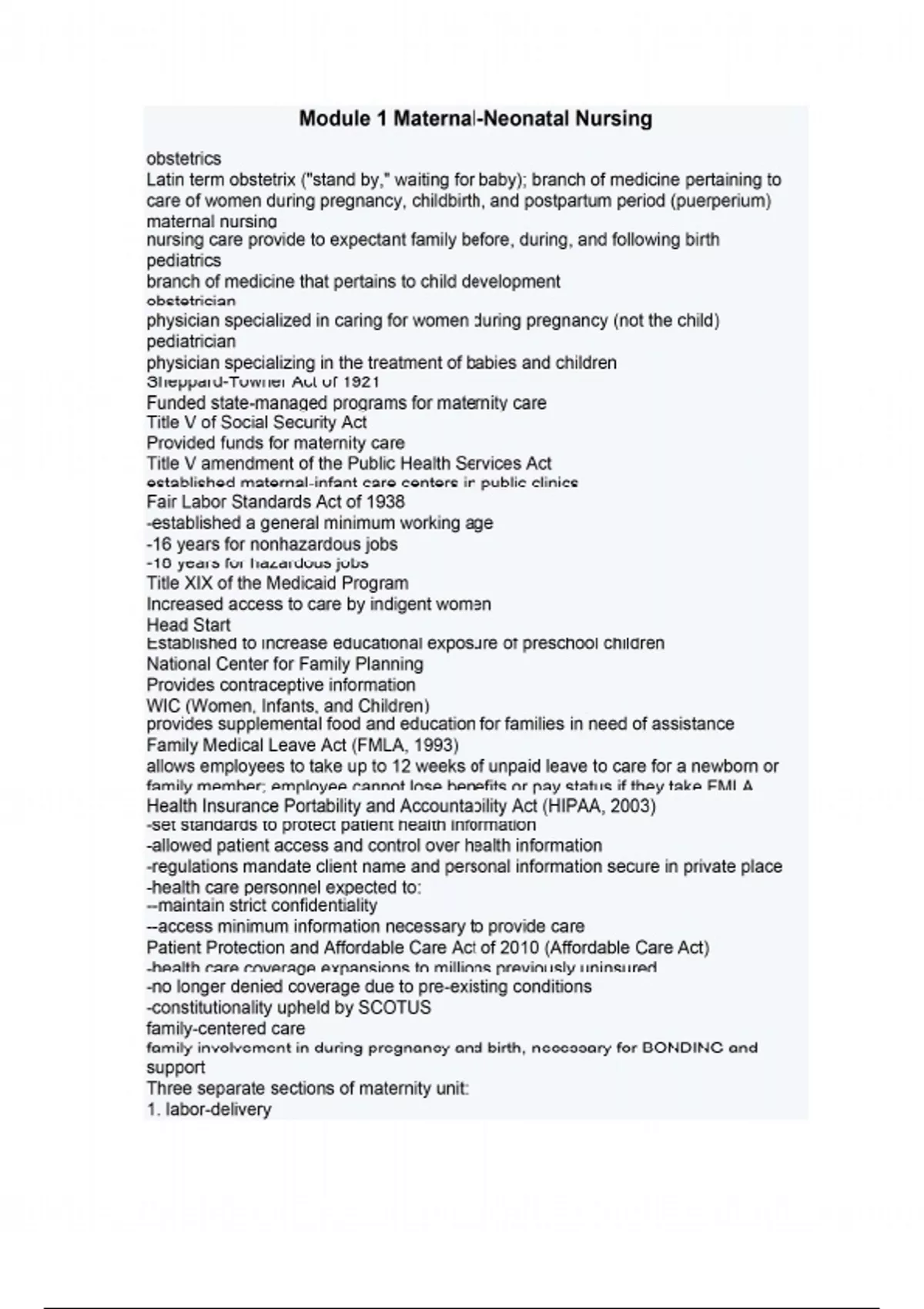 Module 1 Maternal-Neonatal Nursing - NR 326 - Stuvia US