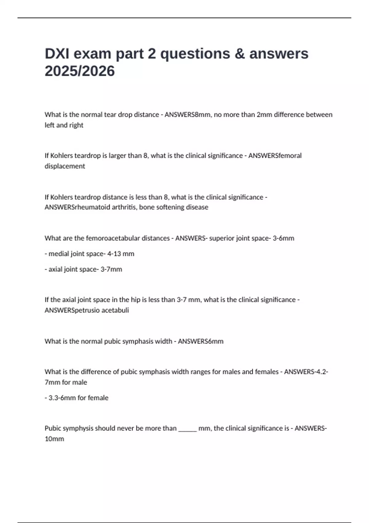DXI exam part 2 questions & answers 2025/2026 - DXI - Stuvia US