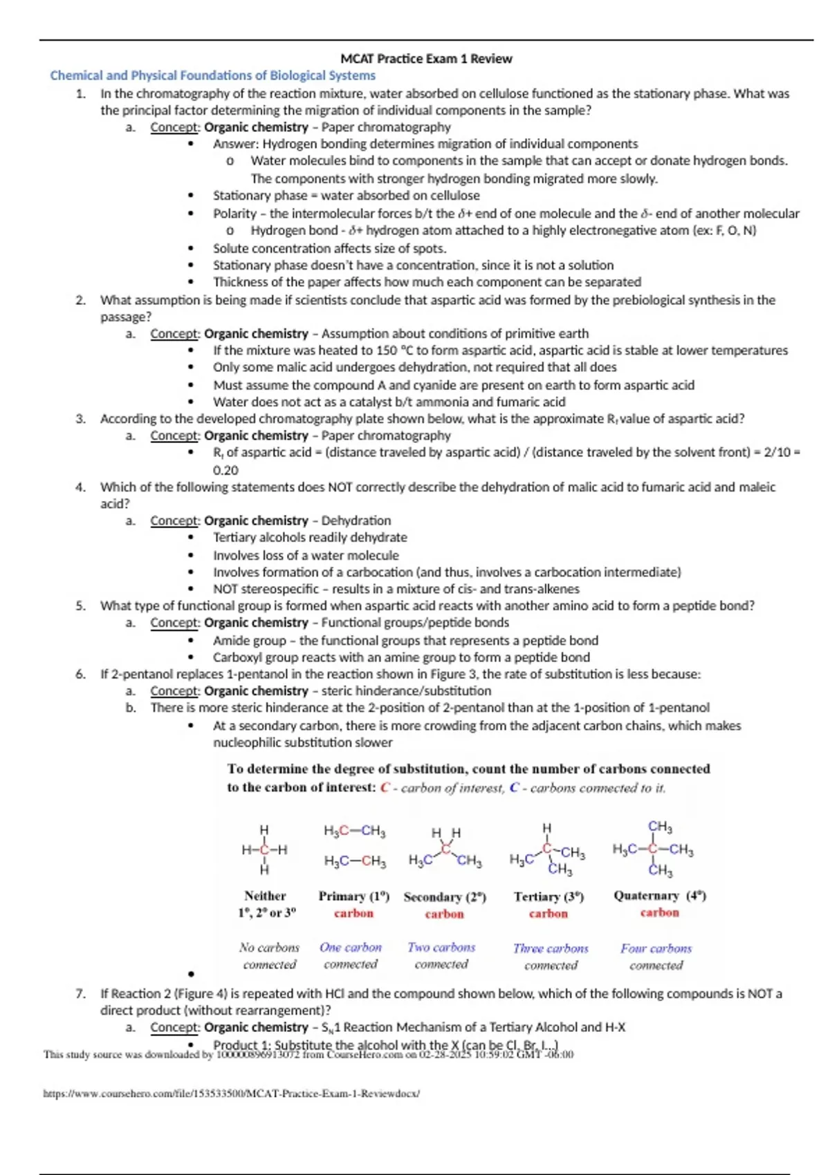 MCAT Practice Exam 1 Review (Latest Update) Questions and Verified ...