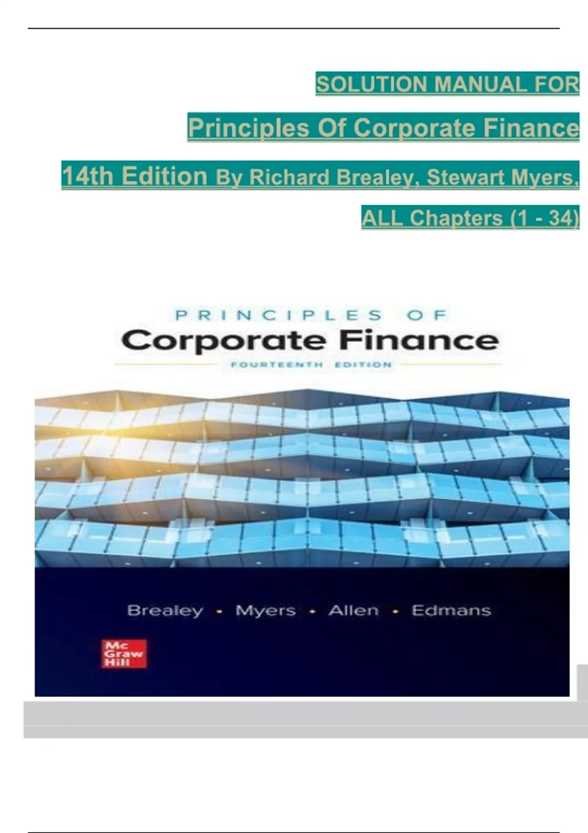 Solution Manual For Principles Of Corporate Finance 14th Edition By ...