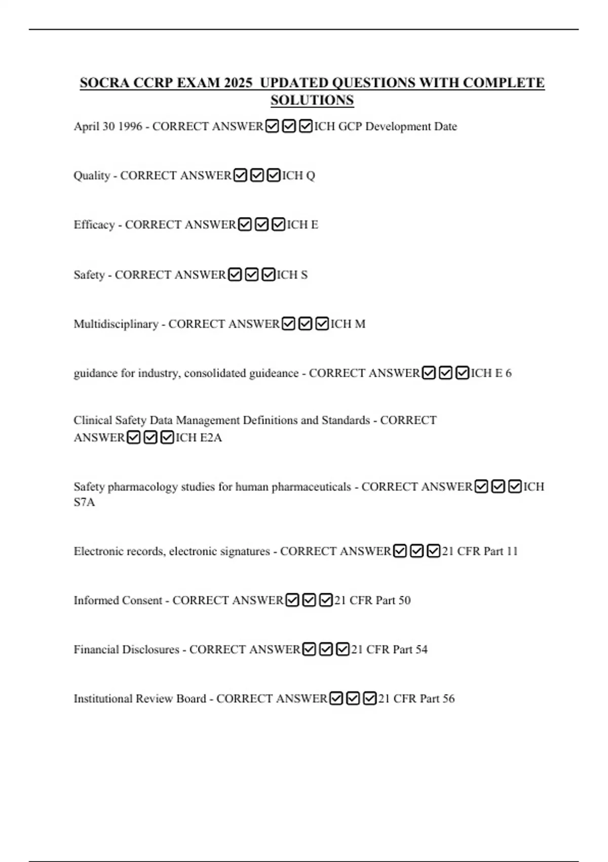 SOCRA CCRP EXAM 2025 UPDATED QUESTIONS WITH COMPLETE SOLUTIONS - SOCRA ...