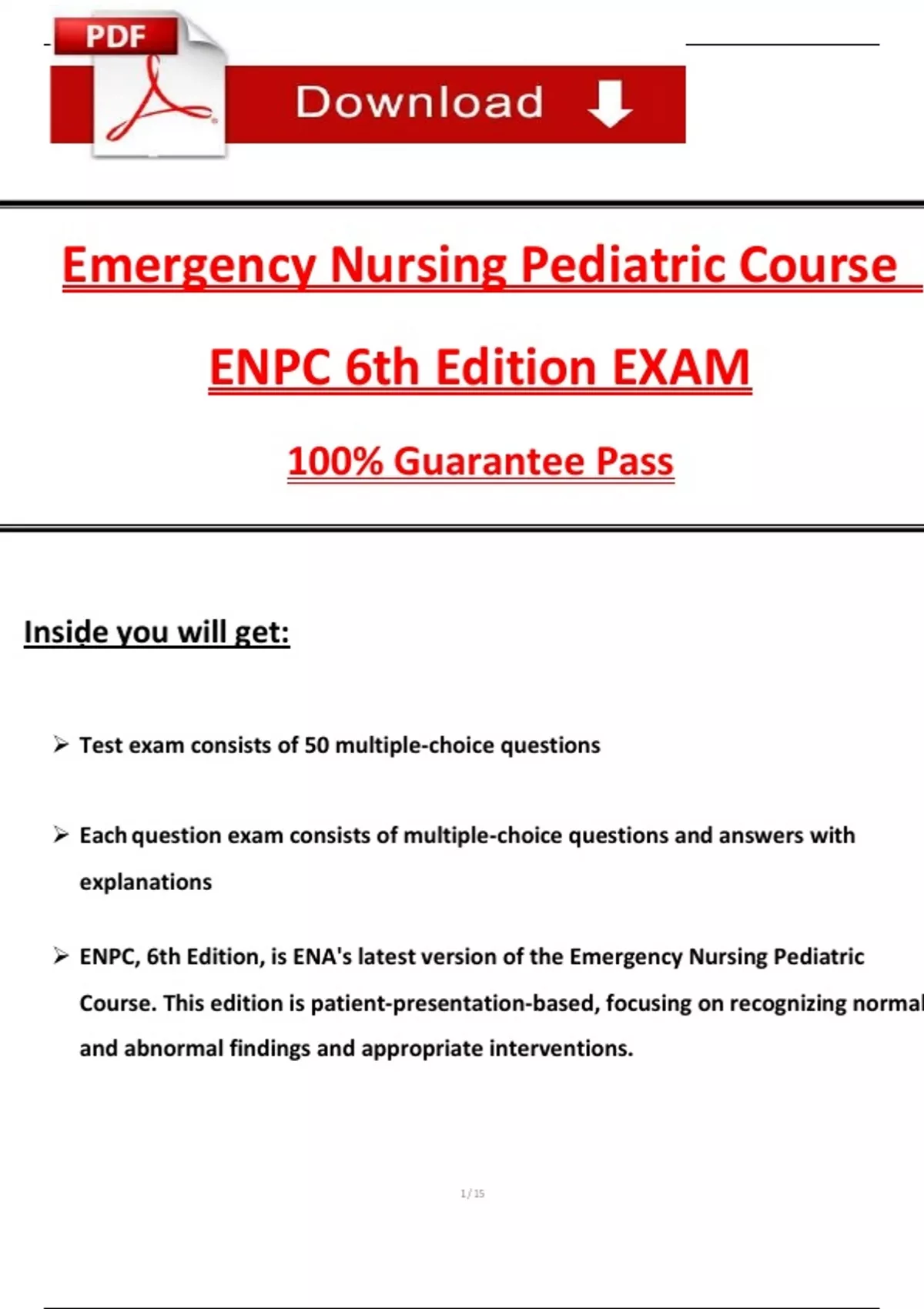 ENPC 6th Edition Exam - (Latest 2025) - Questions with Detailed Answers ...
