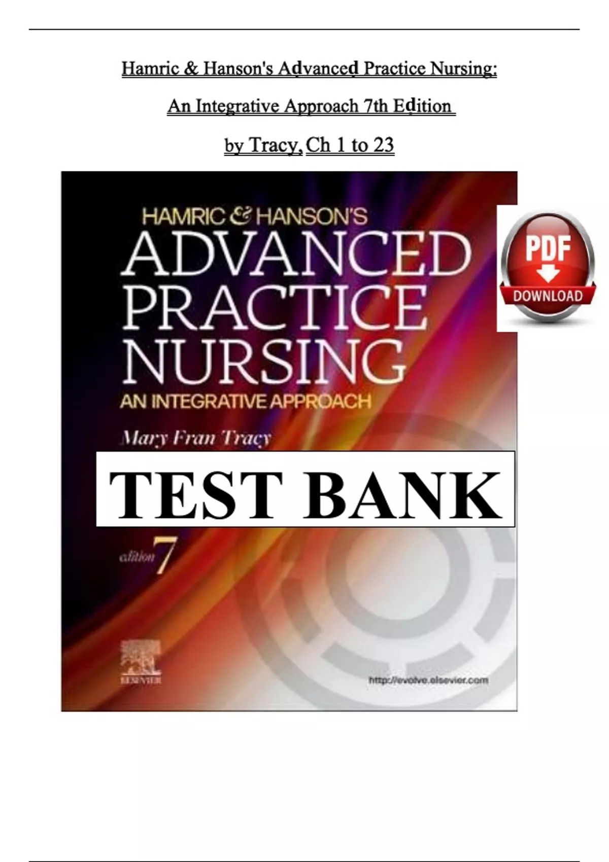 "Test Bank for Hamric & Hanson's Advanced Practice Nursing, 7th Edition ...