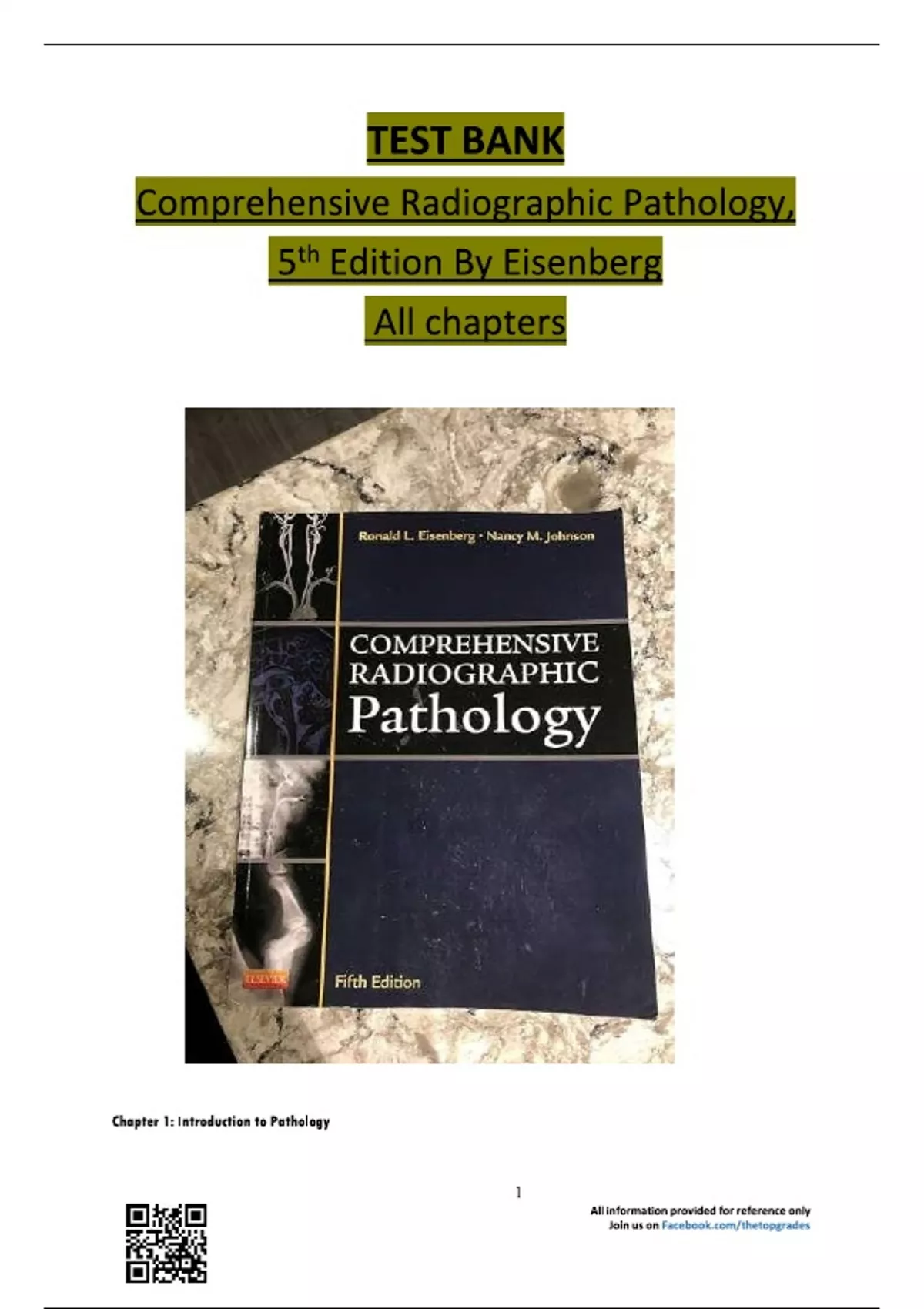 Comprehensive Radiographic Pathology 5th Edition by Eisenberg - Test ...
