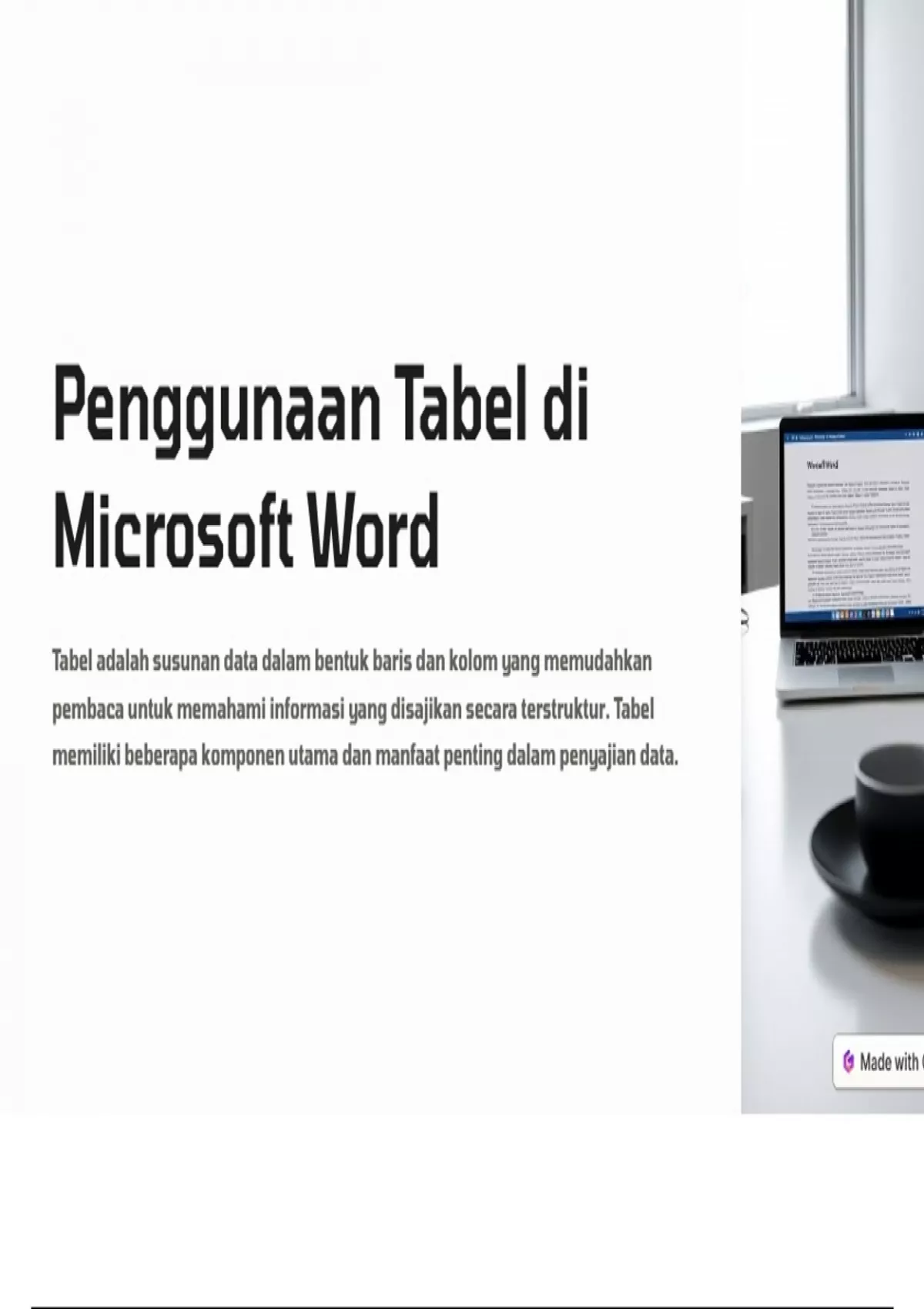 penggunaan tabel di mikrospft word - Informatika - Stuvia US