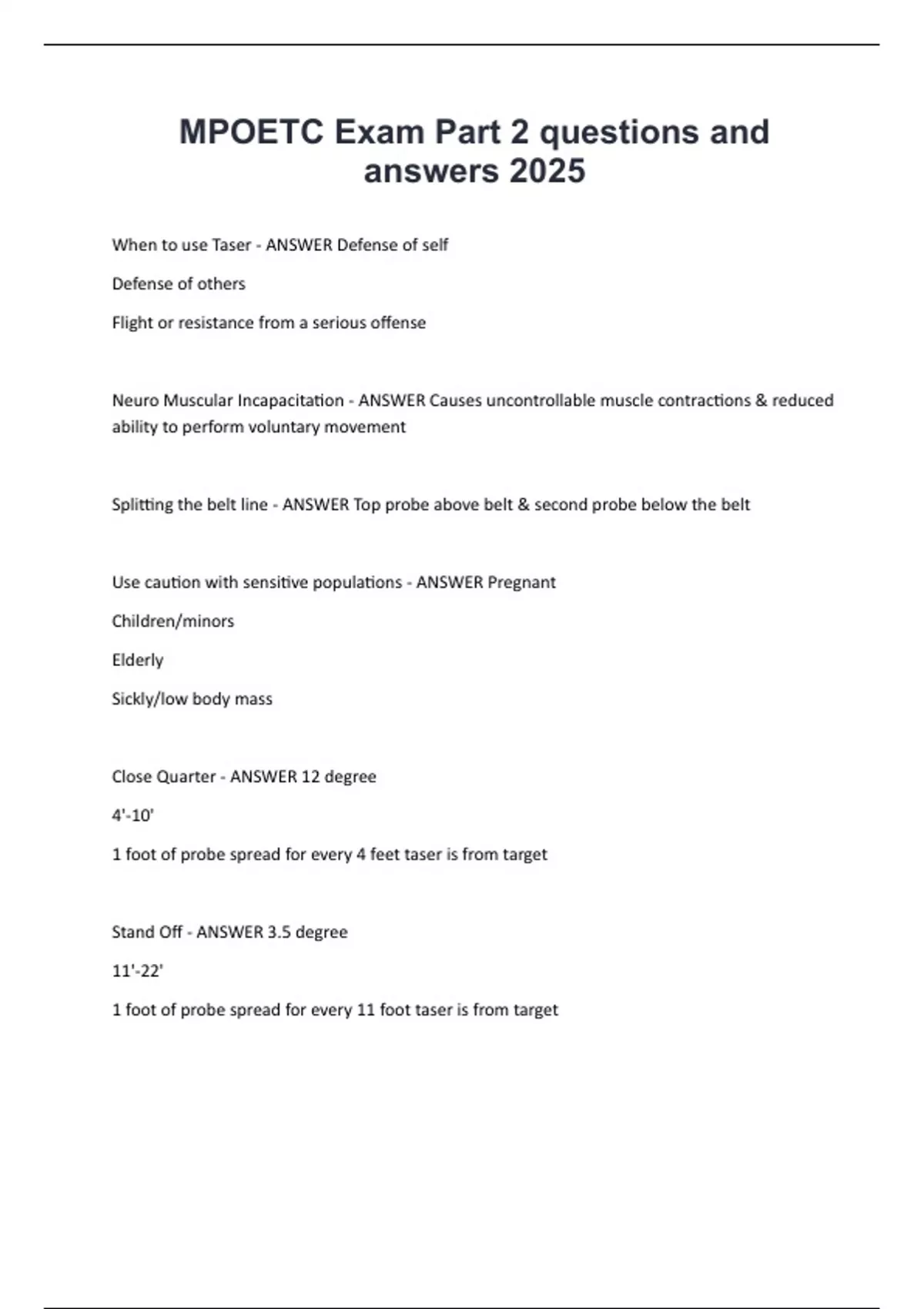 MPOETC Exam Part 2 questions and answers 2025. - MPOETC State ...