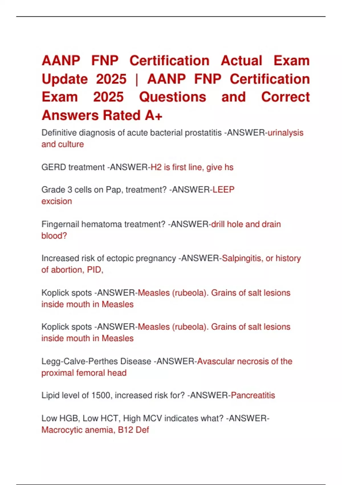 AANP FNP Certification Actual Exam Update 2025 | AANP FNP Certification ...