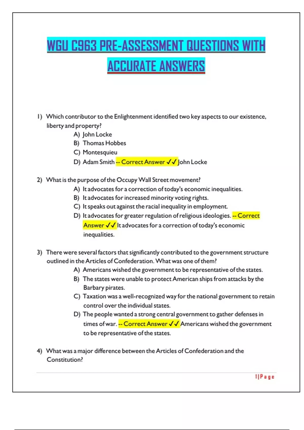 WGU C963 PRE-ASSESSMENT QUESTIONS WITH ACCURATE ANSWERS - WGU C963 ...