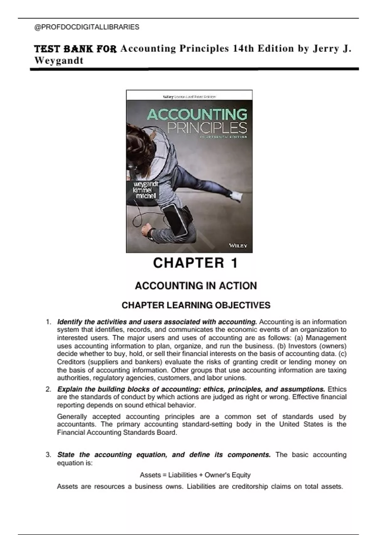TEST BANK FOR Accounting Principles 14th Edition by Jerry J. Weygandt ...