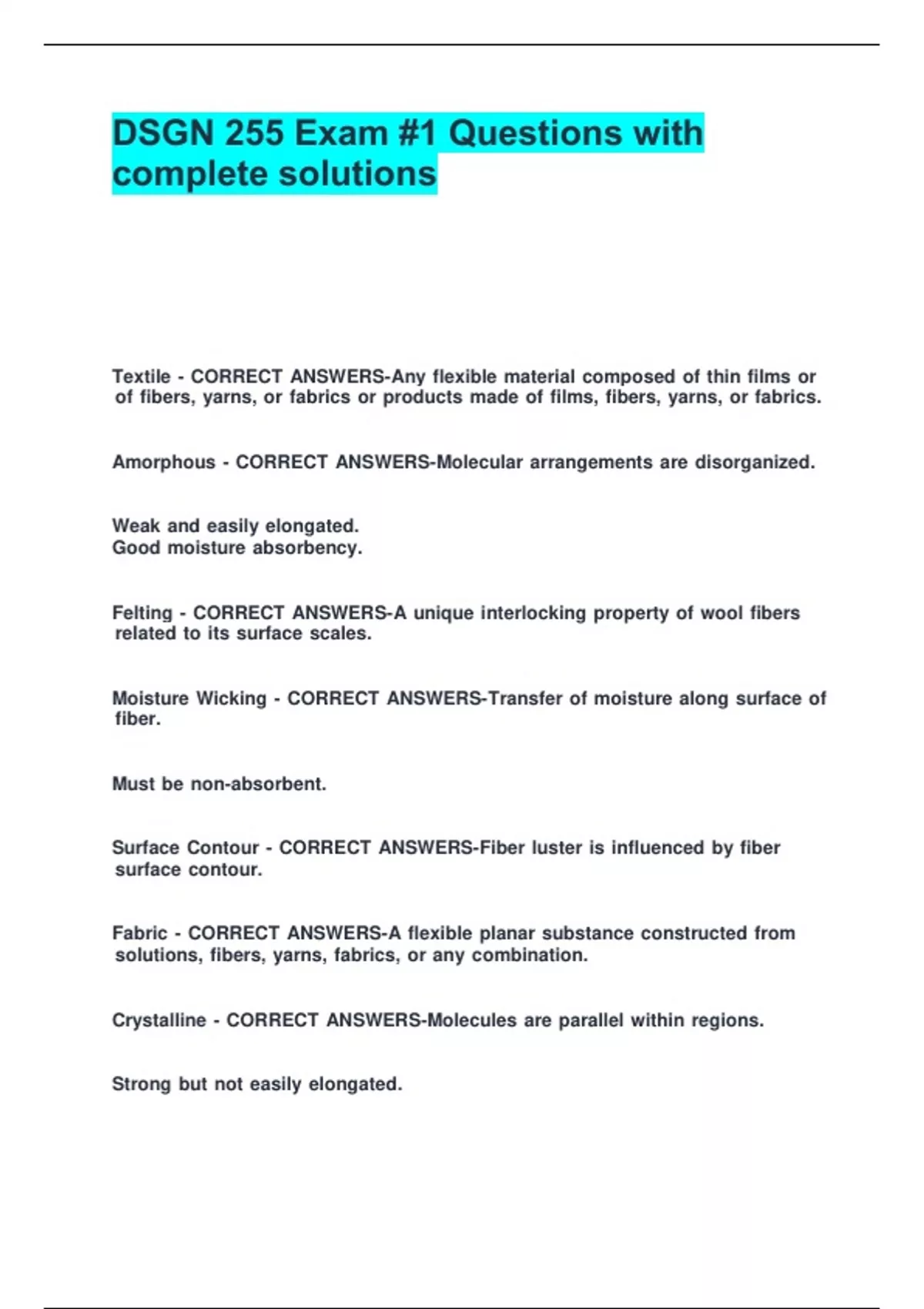 DSGN 255 Exam #1 Questions with complete solutions 2025 - DSGN 255 ...