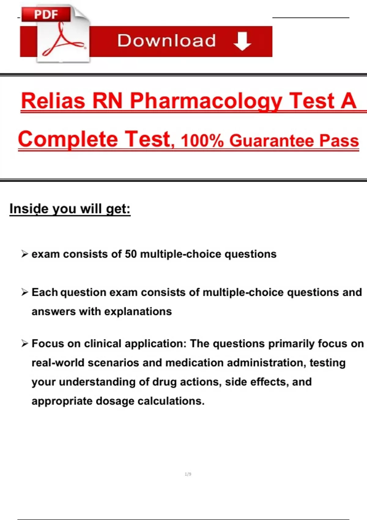Relias RN Pharmacology Test A (Latest 2025 / 2026): Most Comprehensive ...