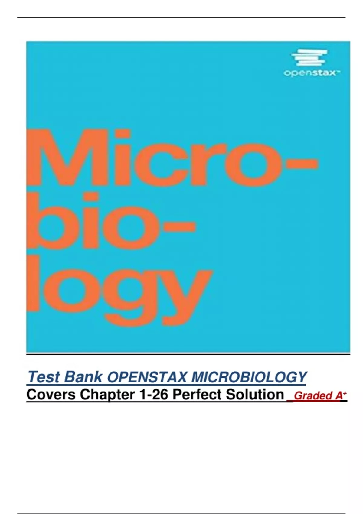 Test Bank For OPENSTAX MICROBIOLOGY COVERS ALL CHAPTERS 1-26 - OPENSTAX ...
