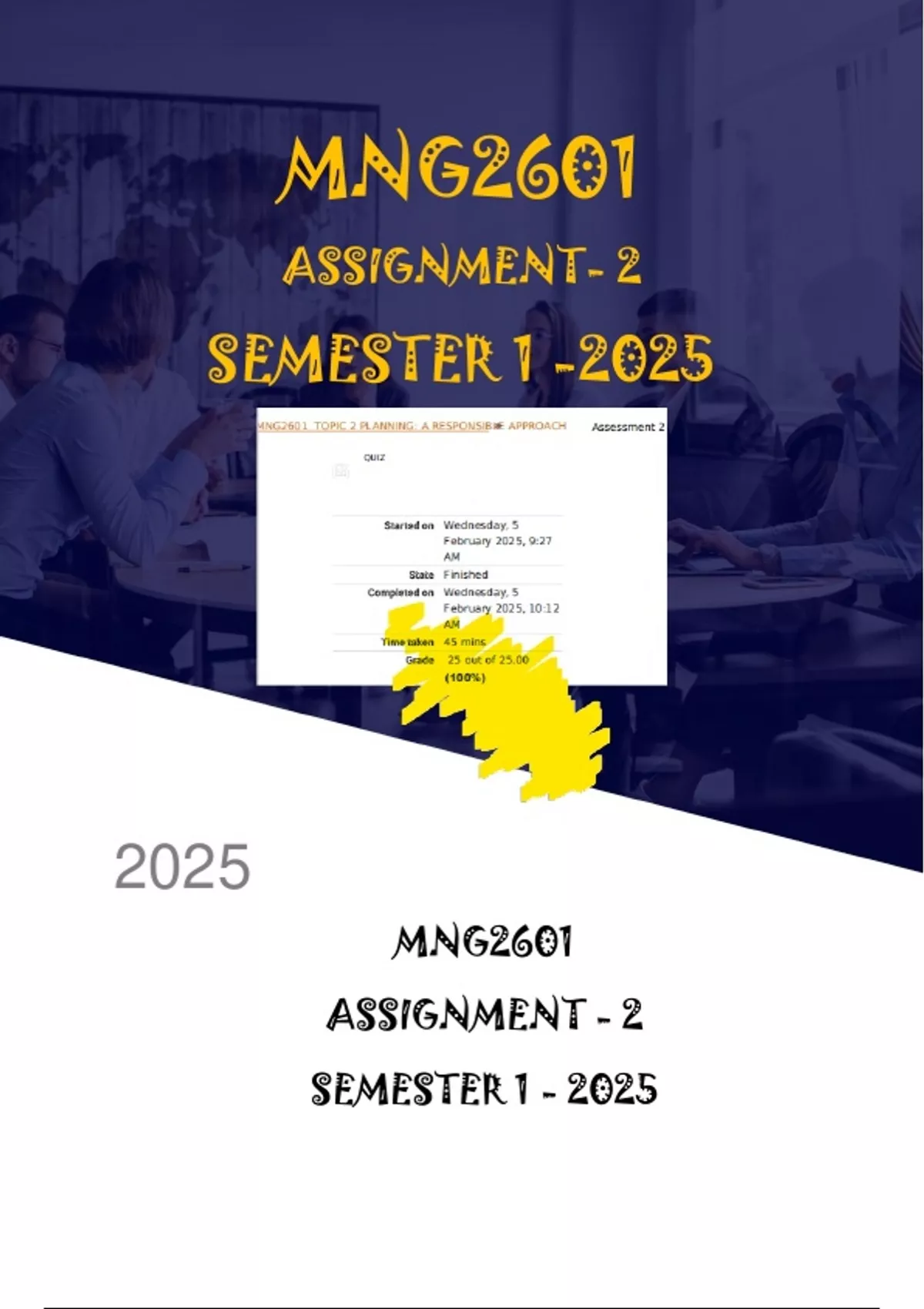 MNG2601 ASSIGNMENT 2 SEM % - General Management (MNG2601) - Stuvia UK