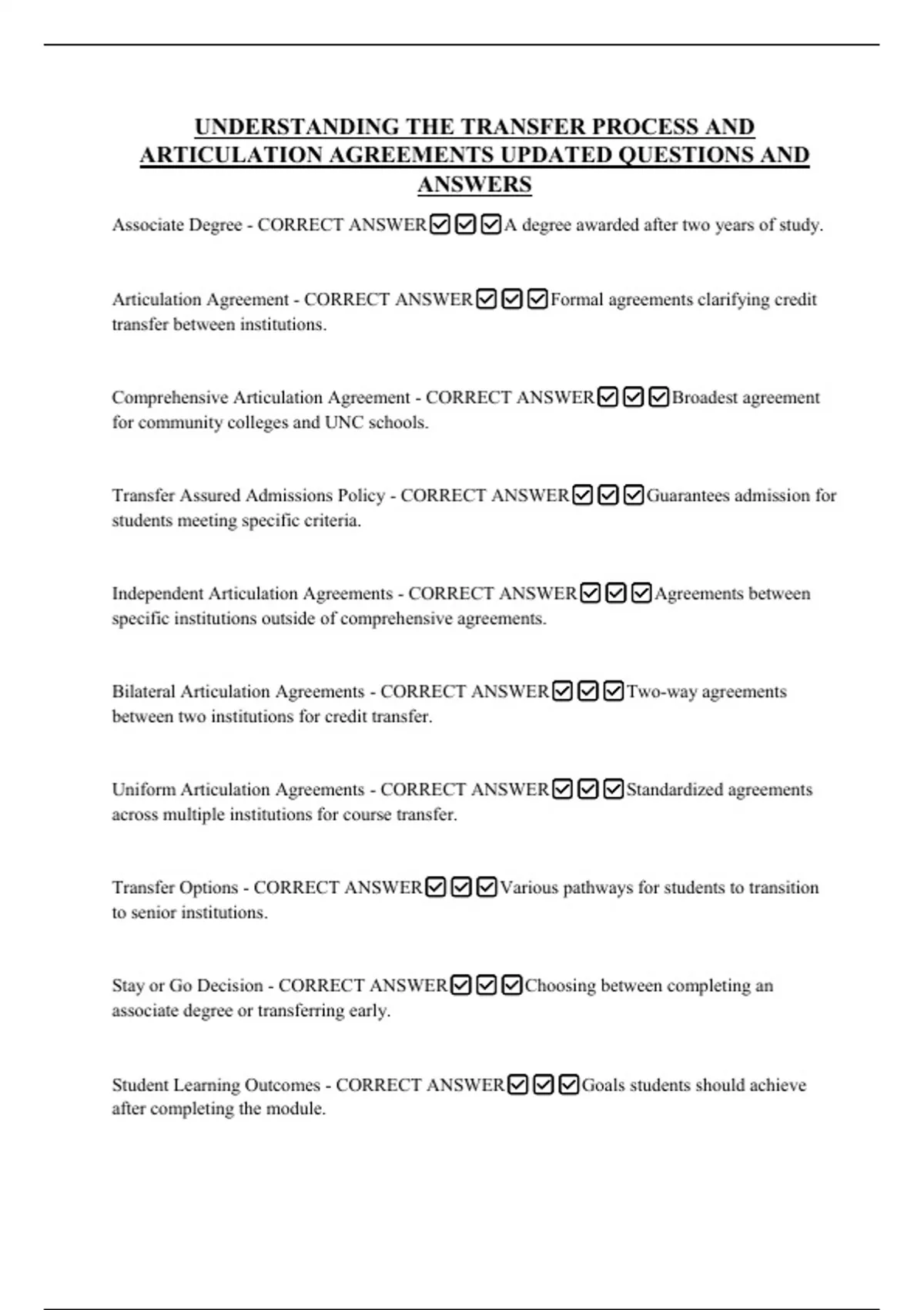 UNDERSTANDING THE TRANSFER PROCESS AND ARTICULATION AGREEMENTS UPDATED - ARTICULATION AGREEMENTS ...