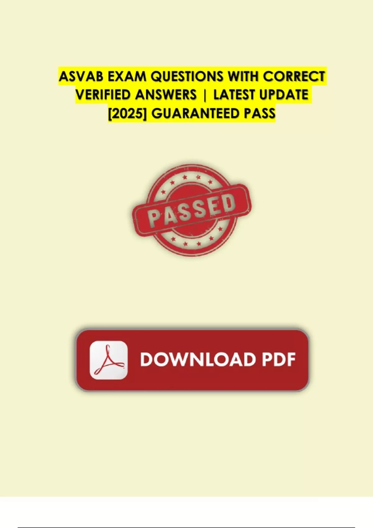 ASVAB EXAM QUESTIONS WITH CORRECT VERIFIED ANSWERS || LATEST UPDATE ...