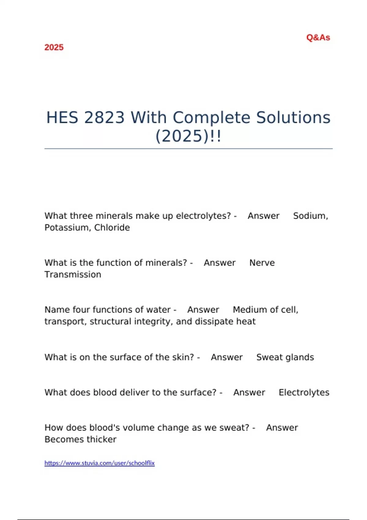 HES 2823 With Complete Solutions (2025)!! - HES 2823 - Stuvia US