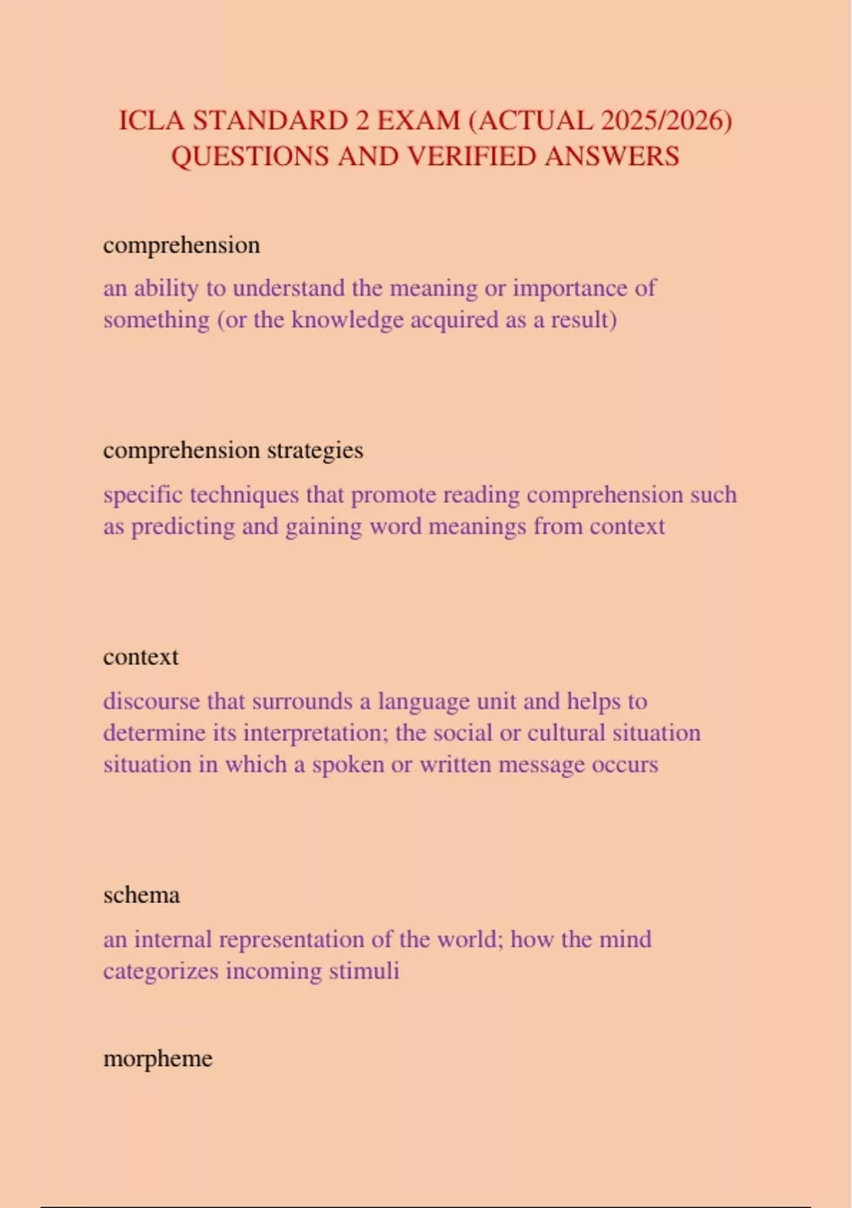 ICLA STANDARD 2 EXAM (ACTUAL 2025/2026) QUESTIONS AND VERIFIED ANSWERS ...