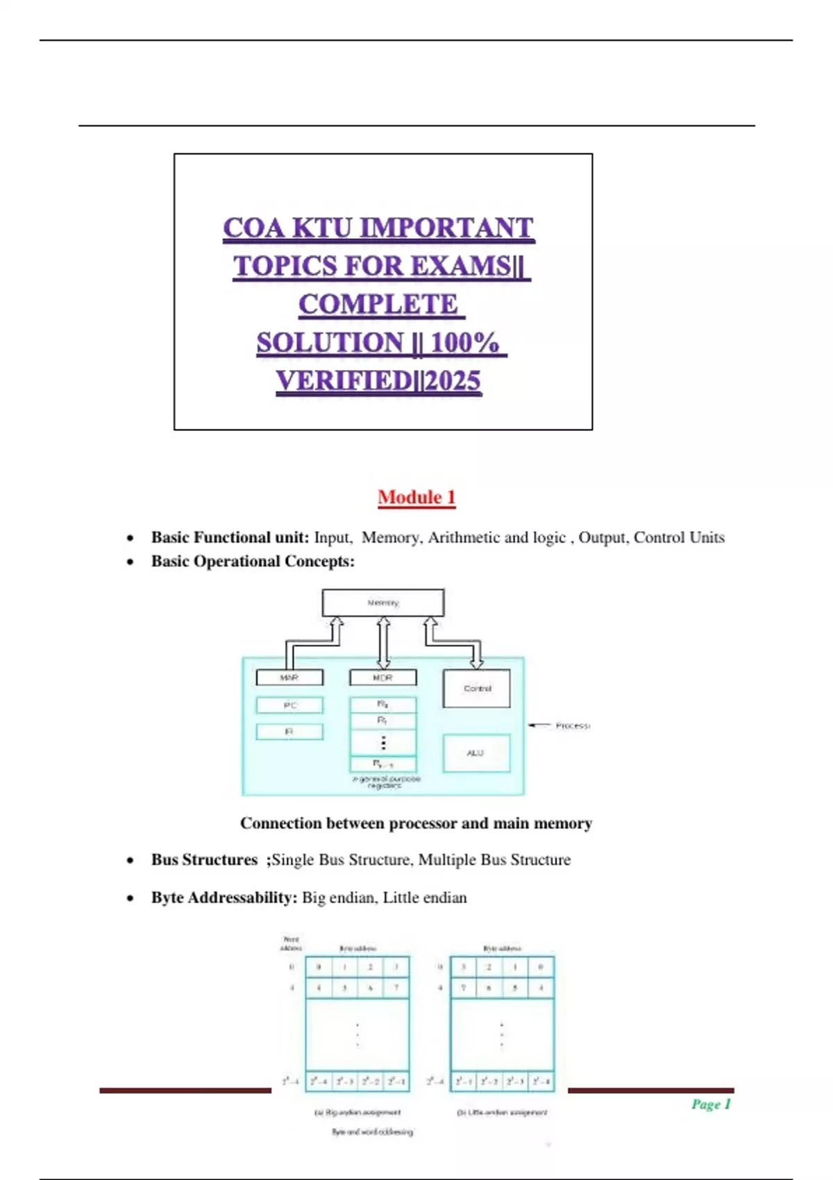 COA KTU IMPORTANT TOPICS FOR EXAMS|| COMPLETE SOLUTION || 100% VERIFIED ...