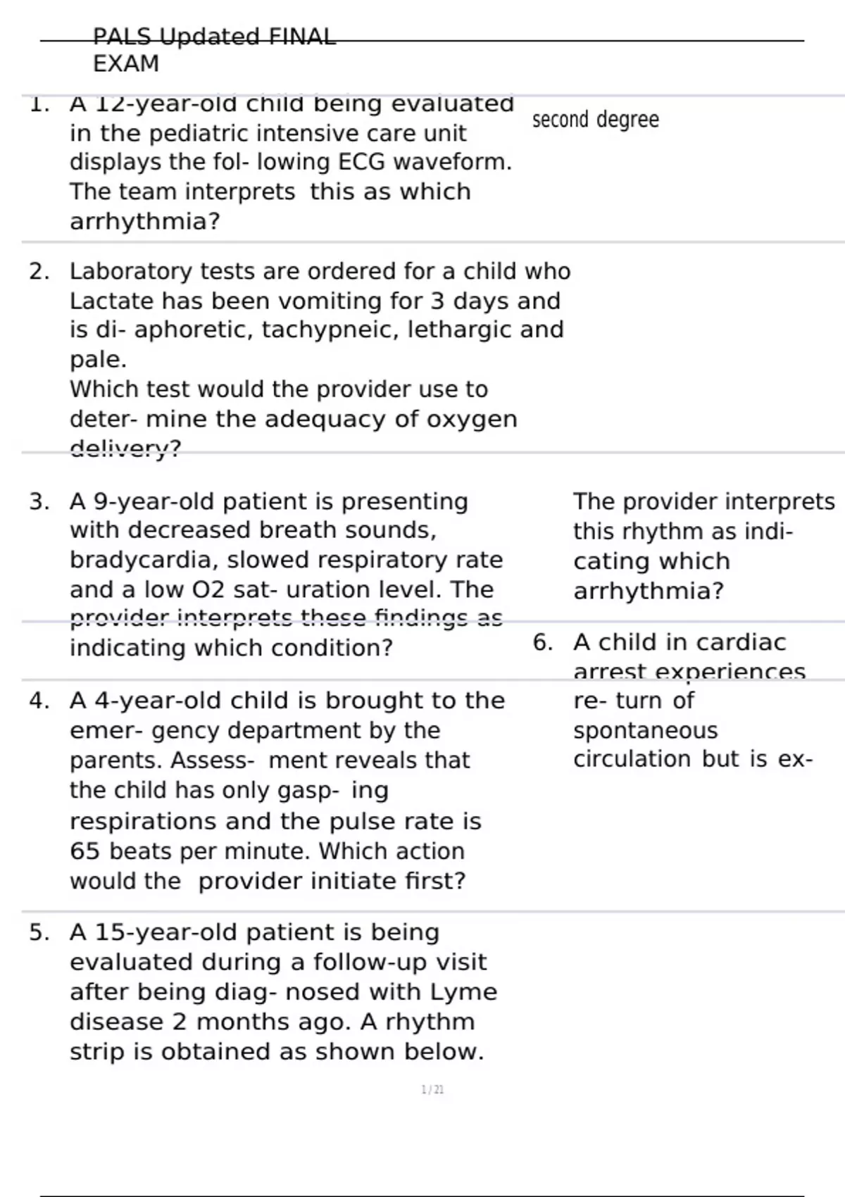 PALS Updated FINAL EXAM - Pals - Stuvia US