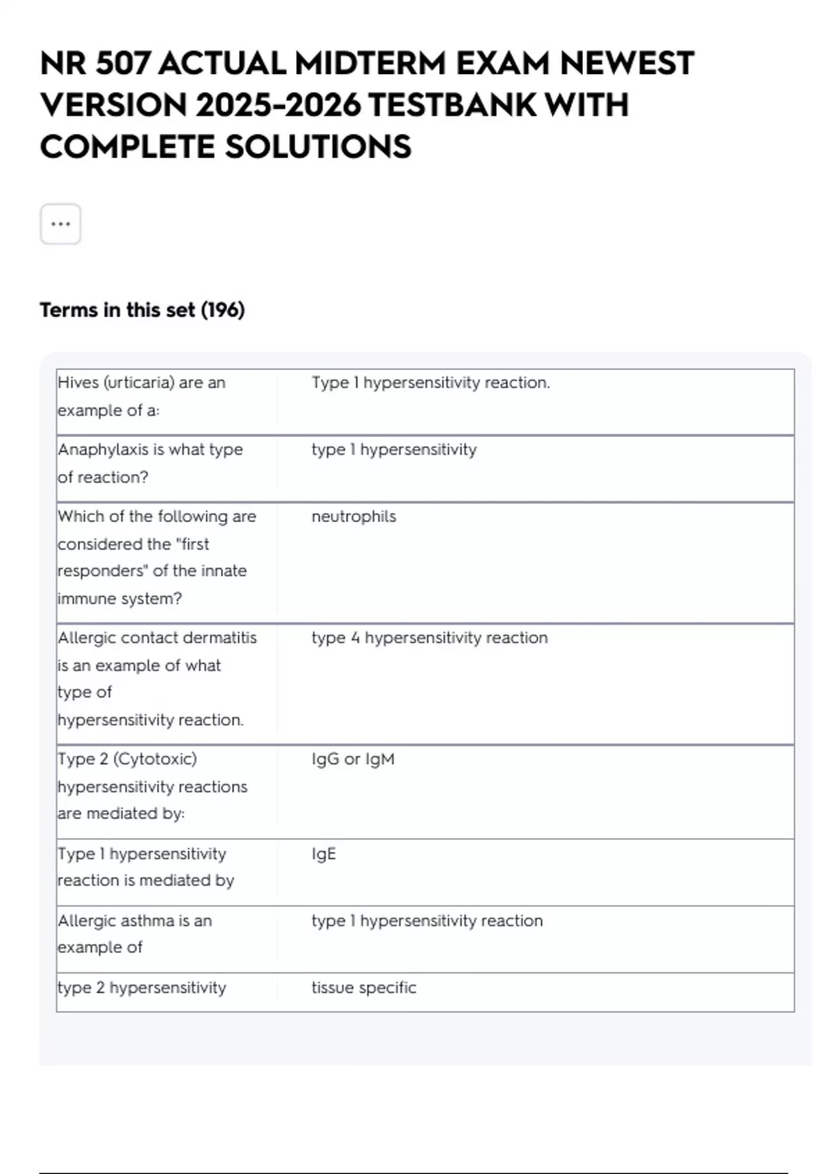 NR 507 ACTUAL MIDTERM EXAM NEWEST VERSION TESTBANK WITH COMPLETE ...