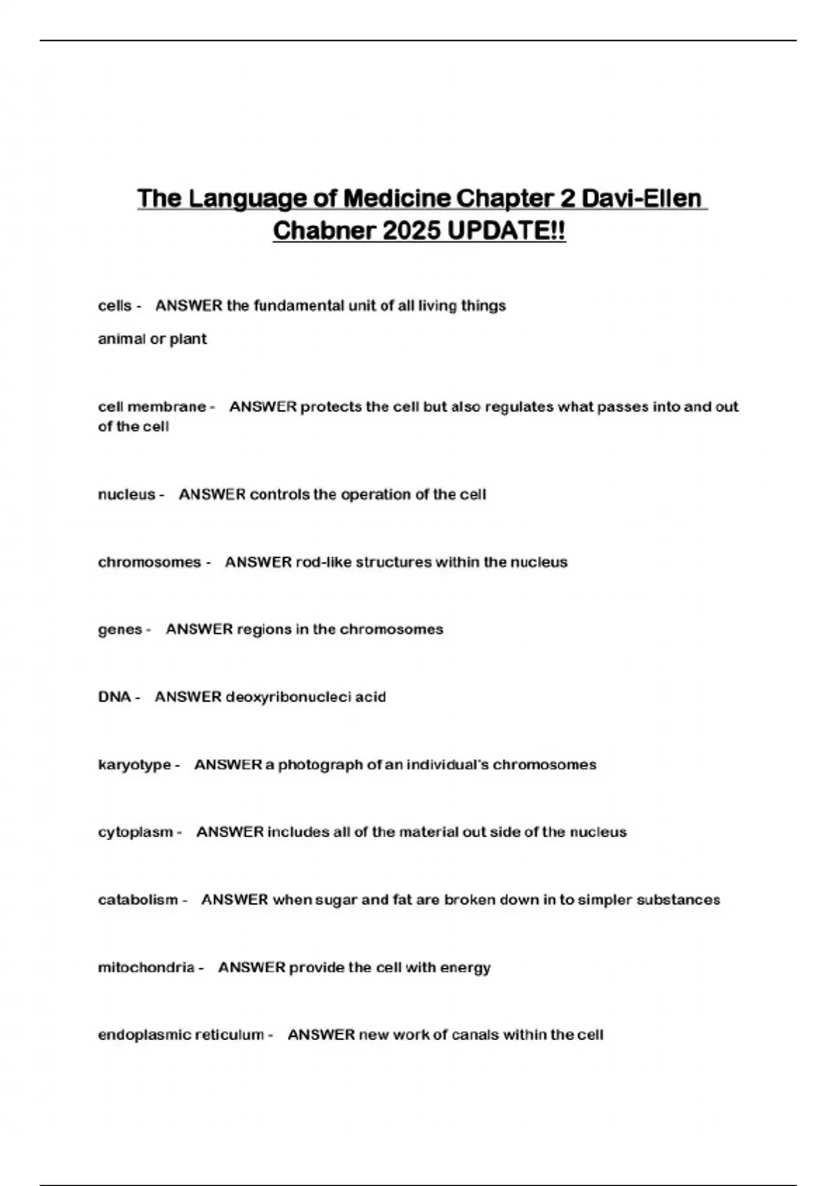 The Language of Medicine Chapter 2 Davi-Ellen Chabner 2025 UPDATE ...