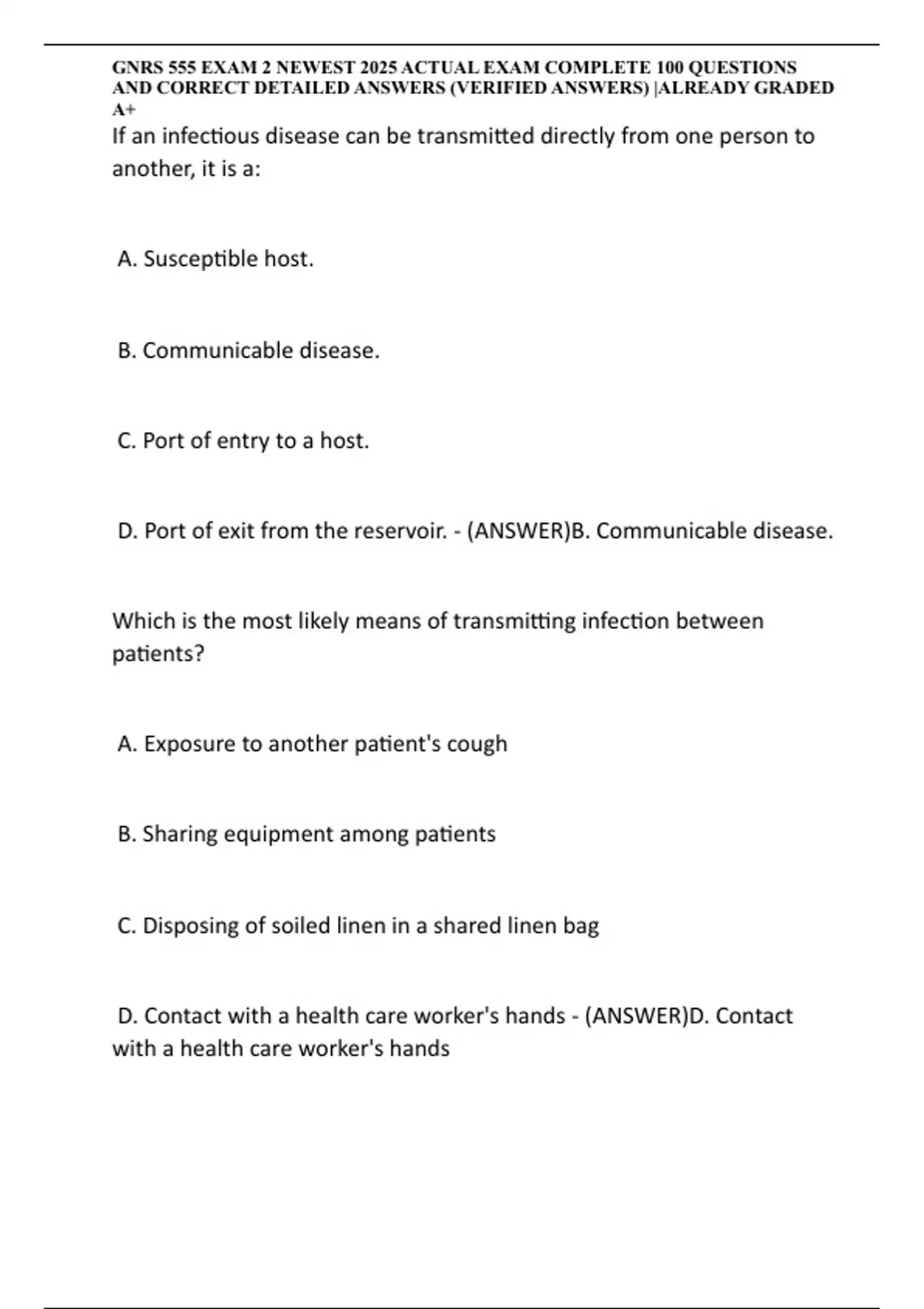 Gnrs 555 Exam 2 Newest 2025 Actual Exam Complete 100 Questions And