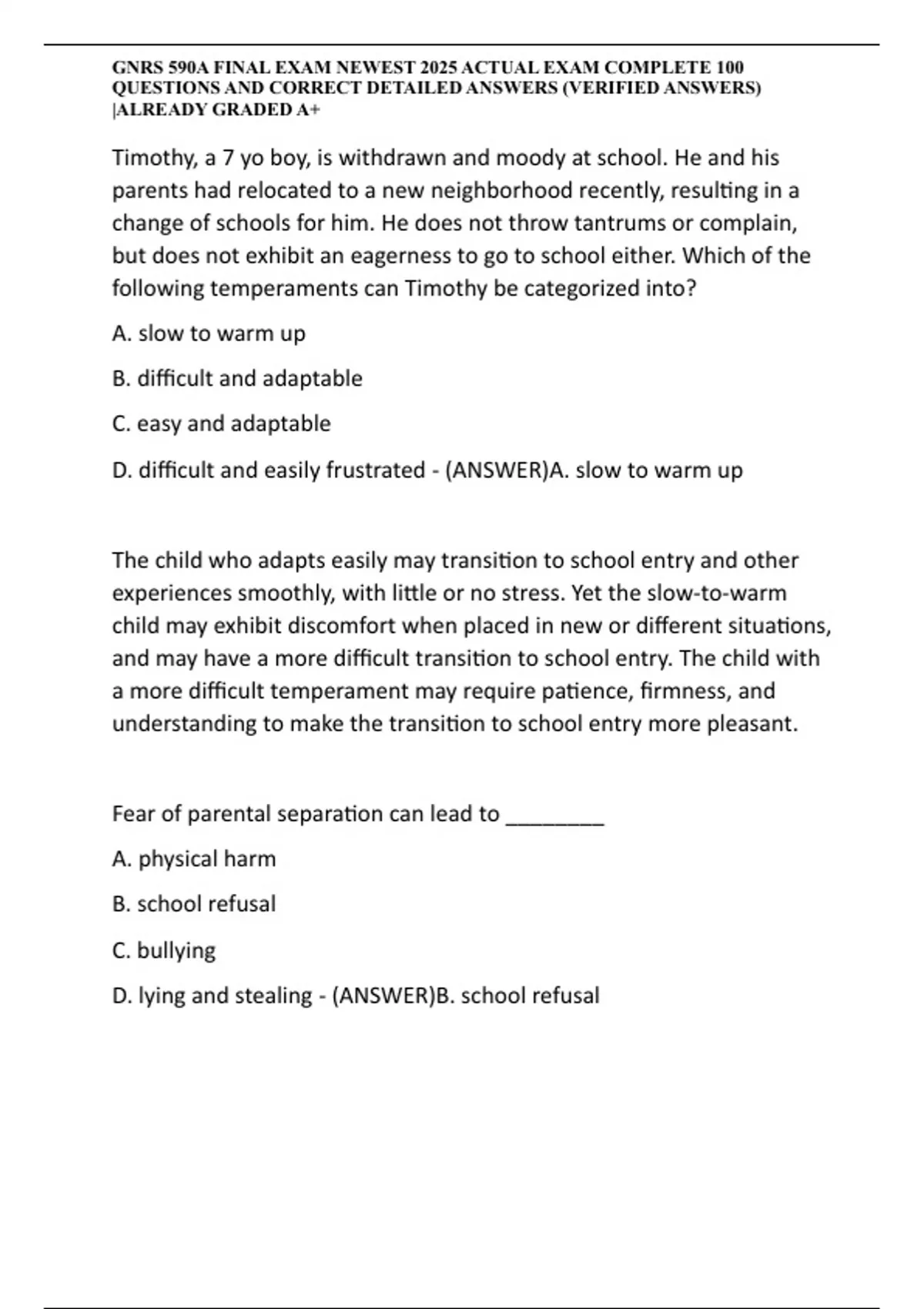 GNRS 590A FINAL EXAM NEWEST 2025 ACTUAL EXAM COMPLETE 100 QUESTIONS AND ...