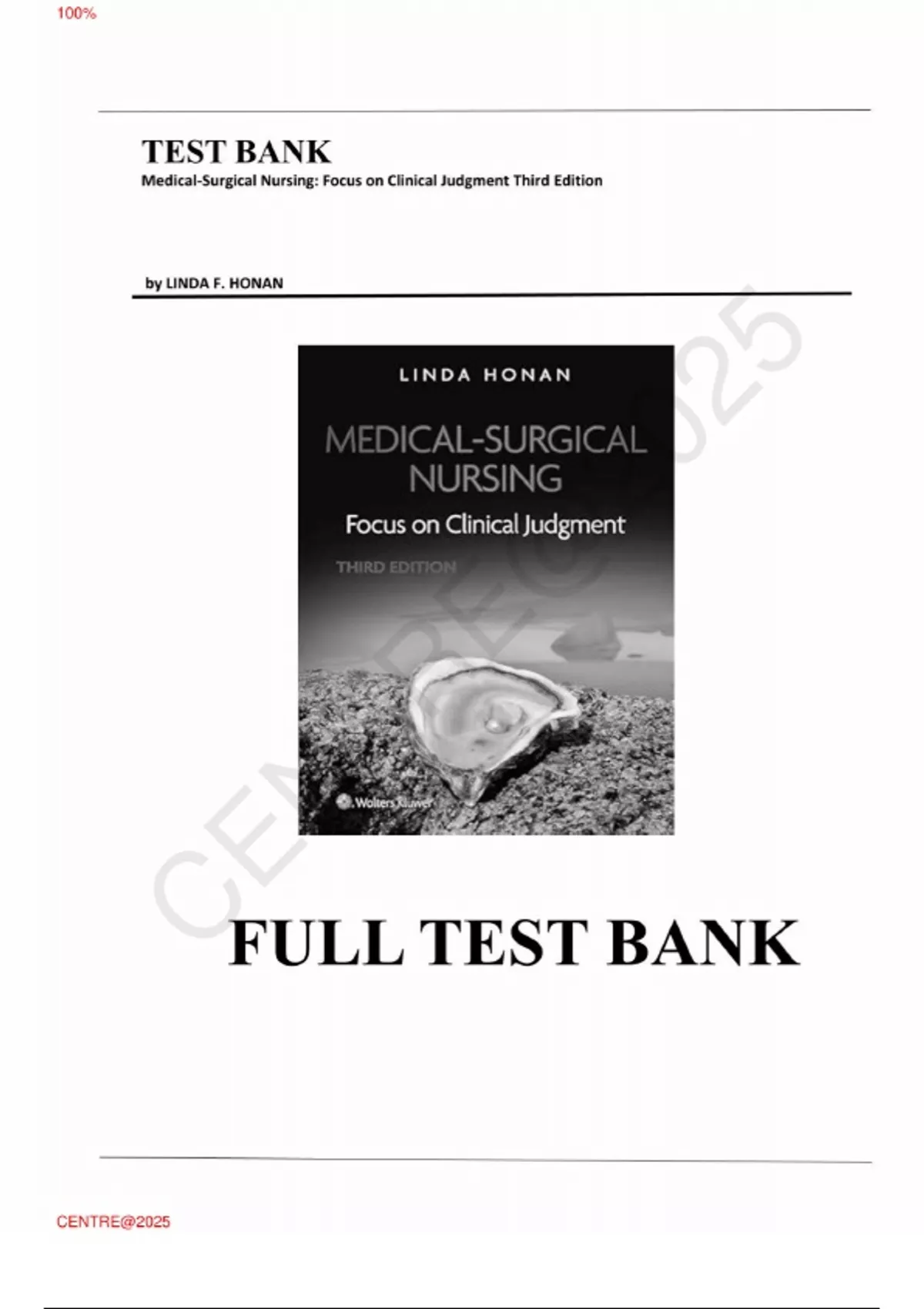 Test Bank for Medical-Surgical Nursing Focus on Clinical Judgment Third ...