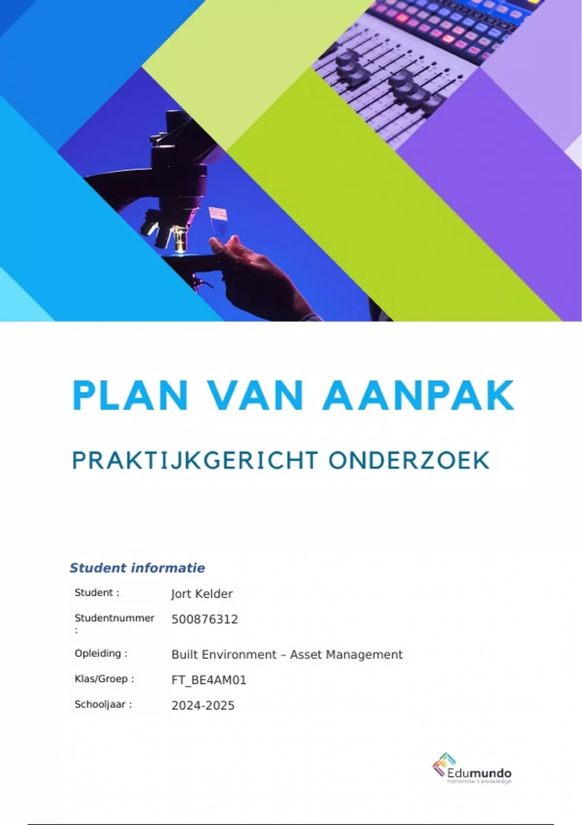 Plan van Aanpak uitwerking voor Asset Values - Asset Values (4200AMAV23) - Stuvia NL