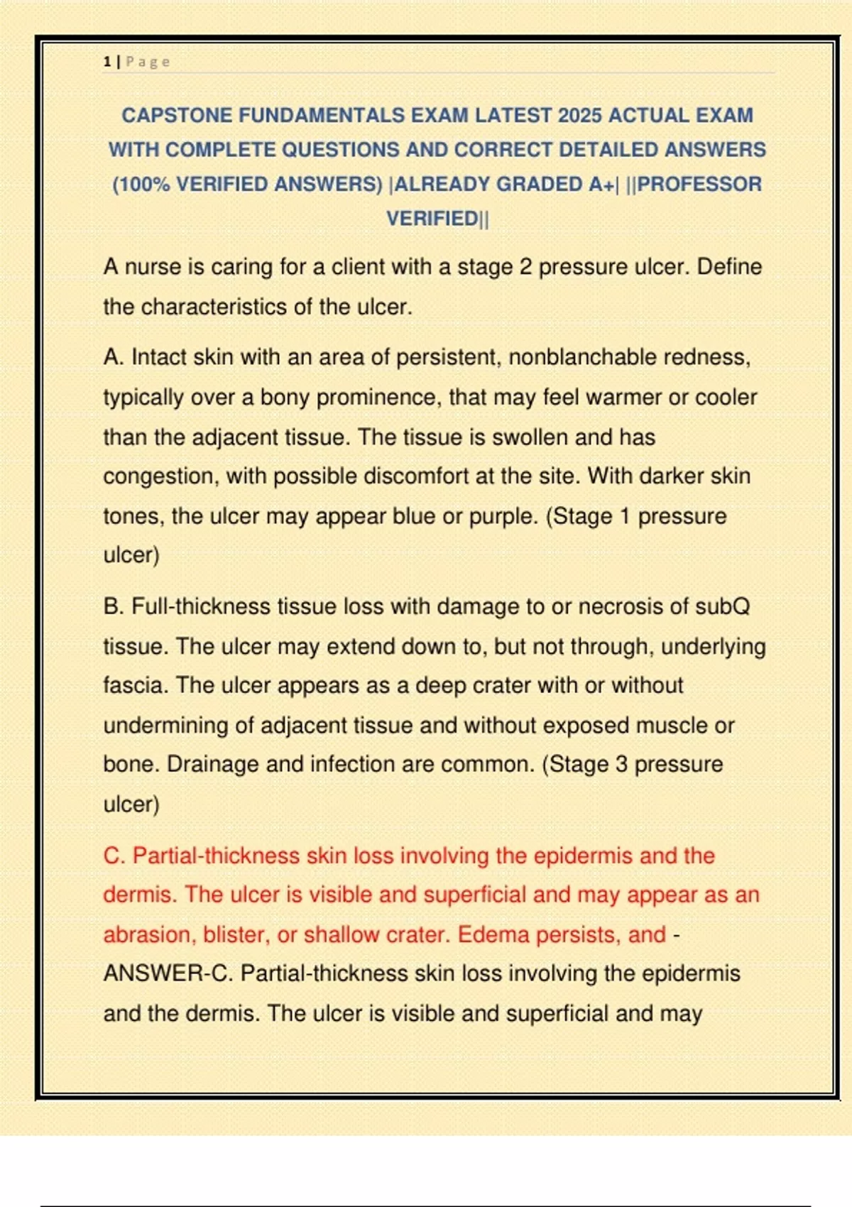 CAPSTONE FUNDAMENTALS EXAM LATEST 2025 ACTUAL EXAM WITH COMPLETE ...