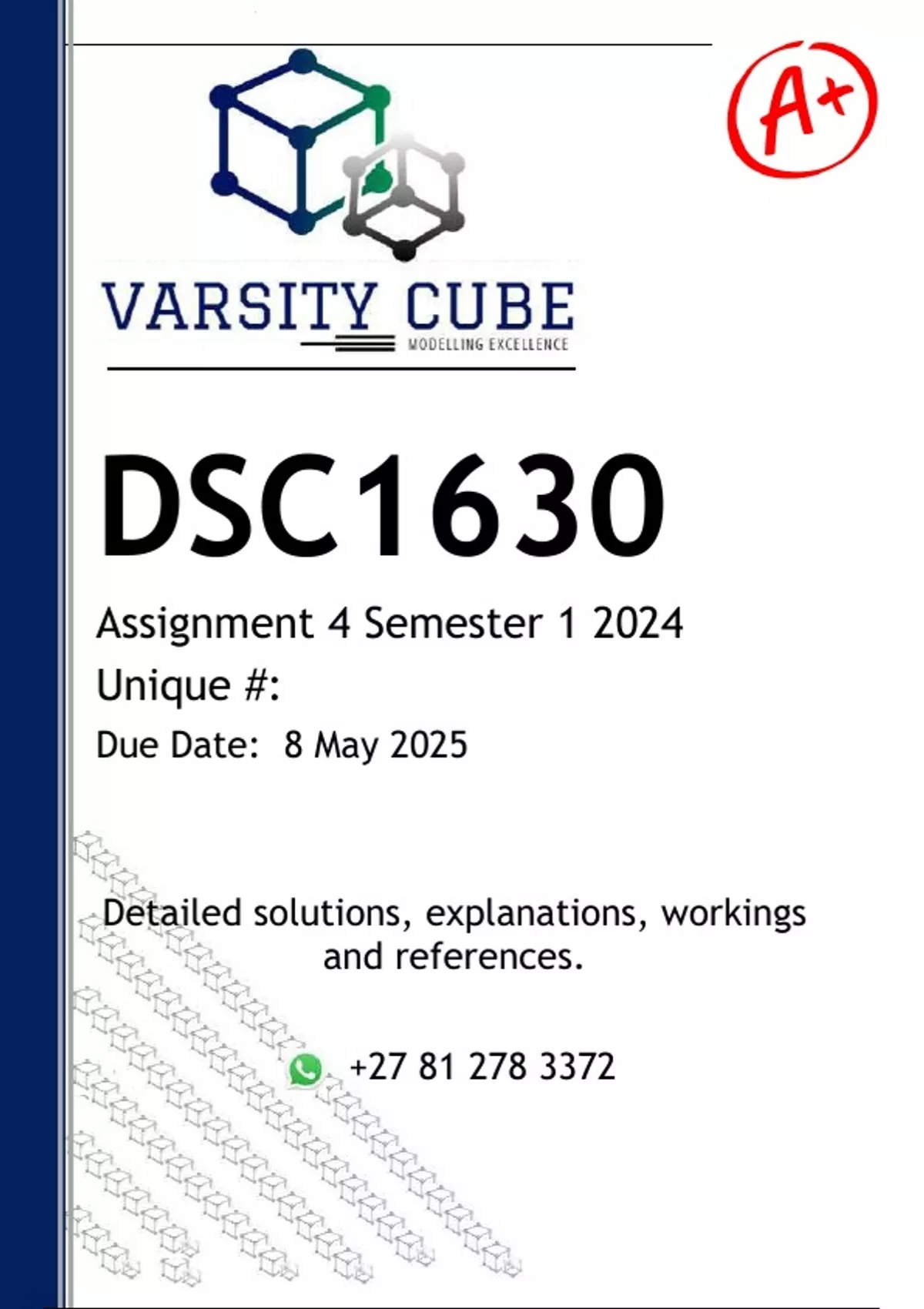 DSC1630 Assignment 4 (DETAILED ANSWERS) Semester 1 2025 - DISTINCTION ...