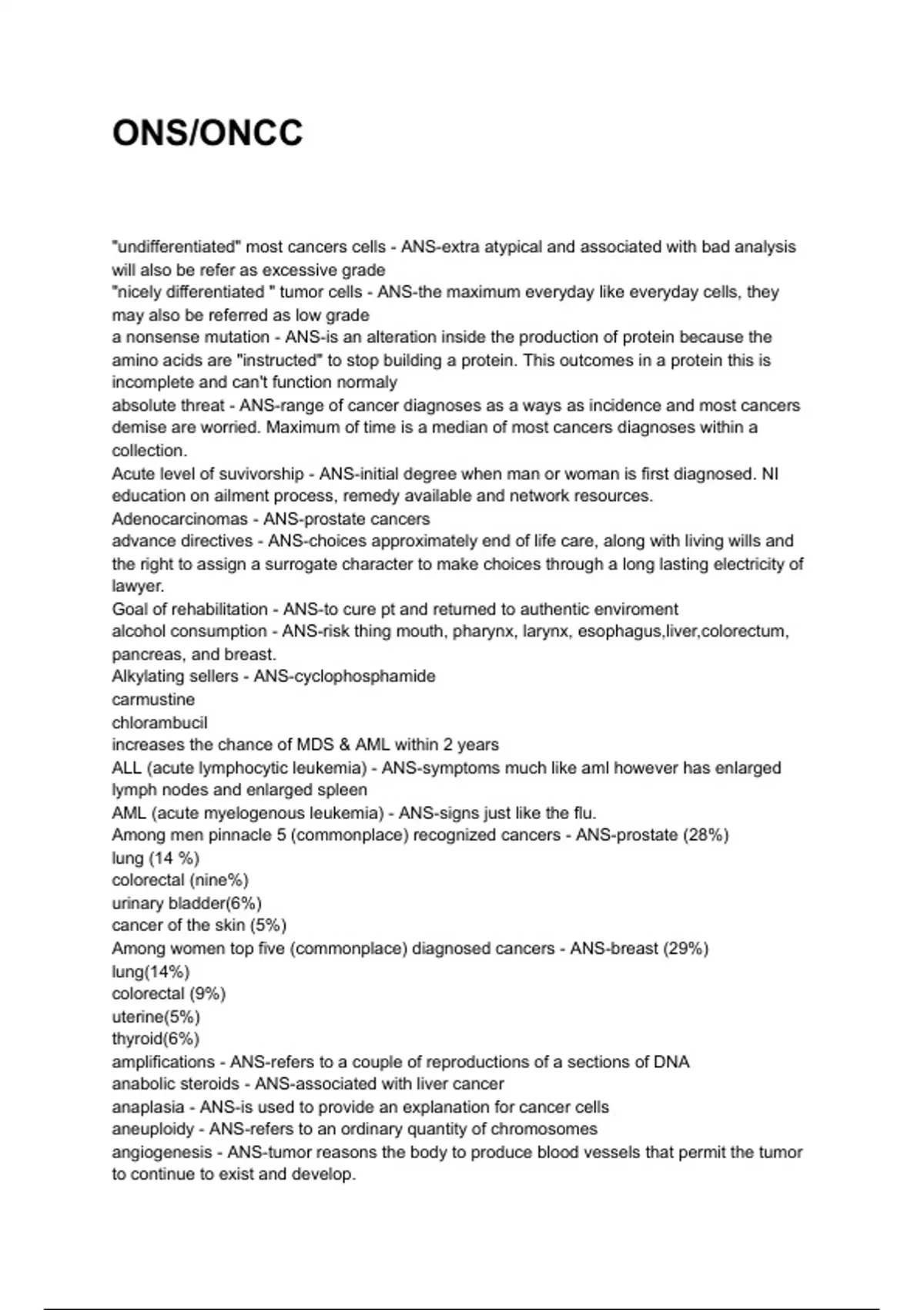 ONS/ONCC QUESTIONS WITH DETAILED VERIFIED ANSWERS 2025/2026 (100% CORRECT ANSWERS) /ALREADY ...