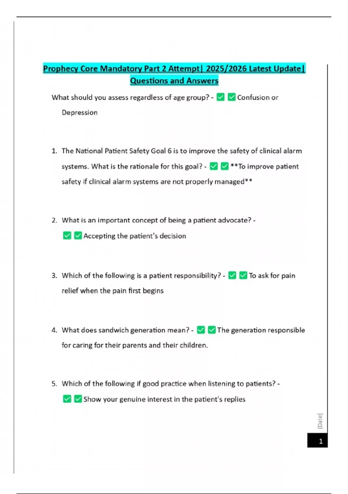 Prophecy Core Mandatory Part 2 Attempt| 2025/2026 Latest Update ...