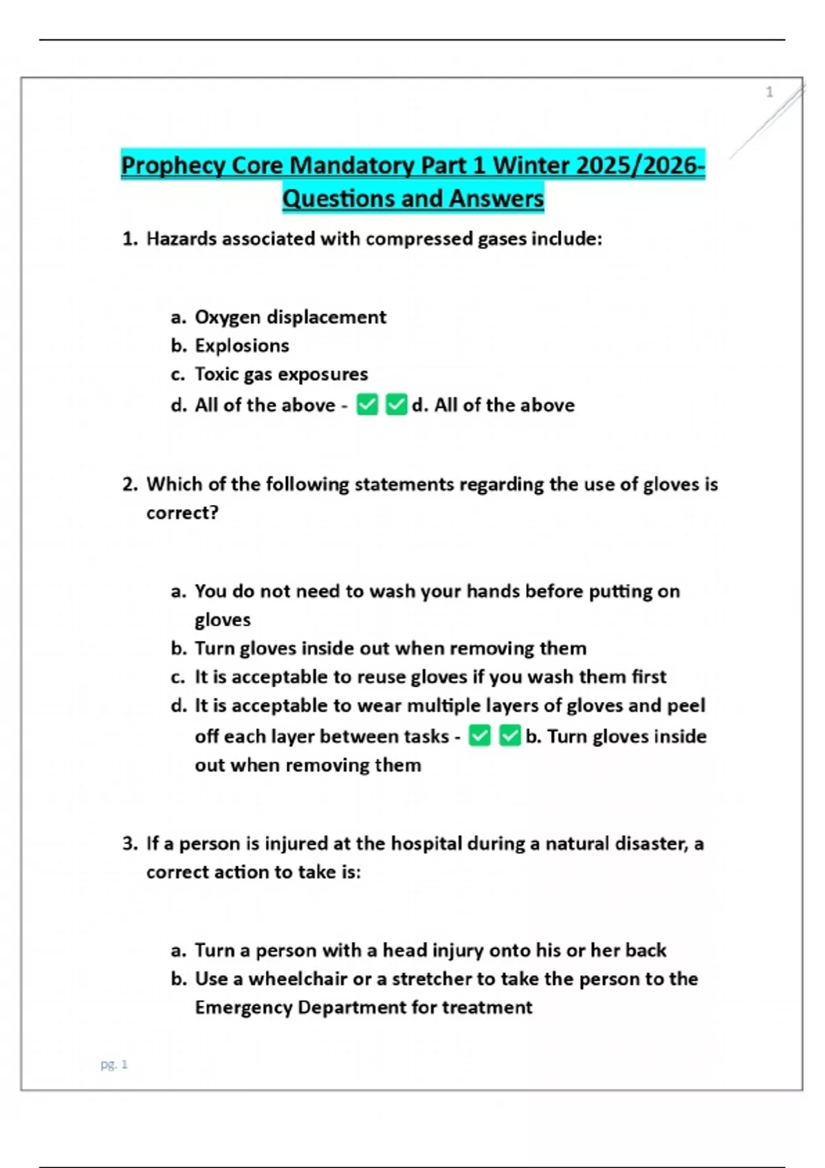 Prophecy Core Mandatory Part 1 Winter 2025/2026- Questions and Answers ...