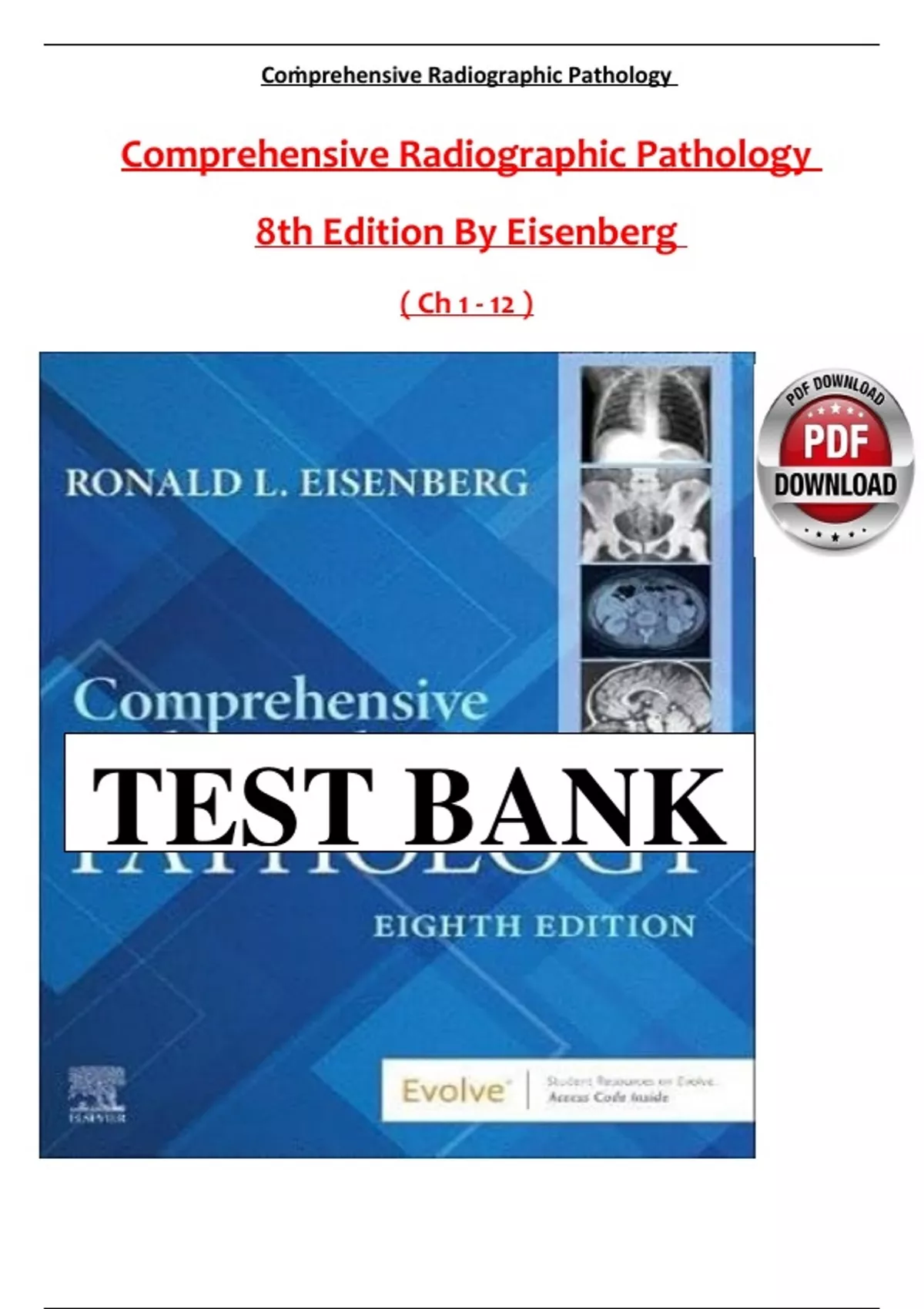 TEST BANK For Comprehensive Radiographic Pathology, 8th Edition by ...