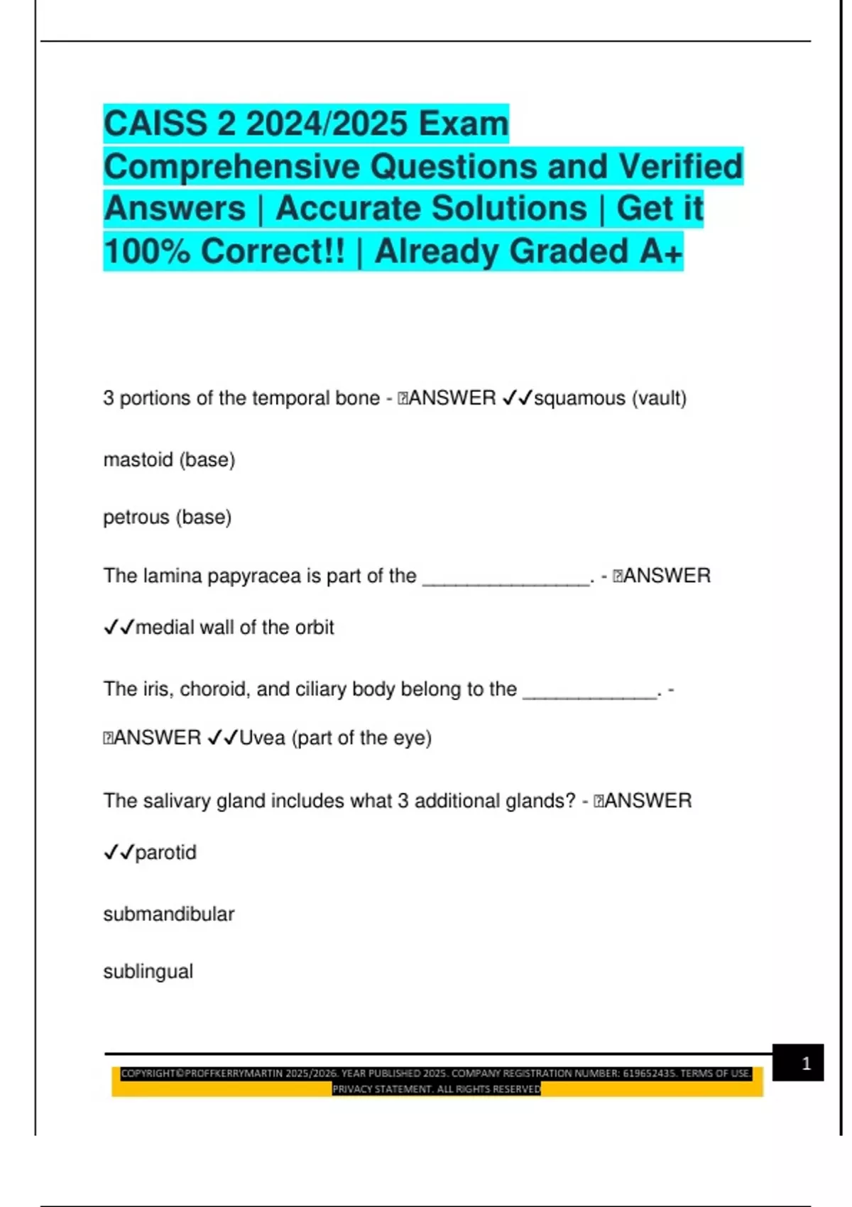 CAISS 2 2024/2025 Exam Comprehensive Questions and Verified Answers ...