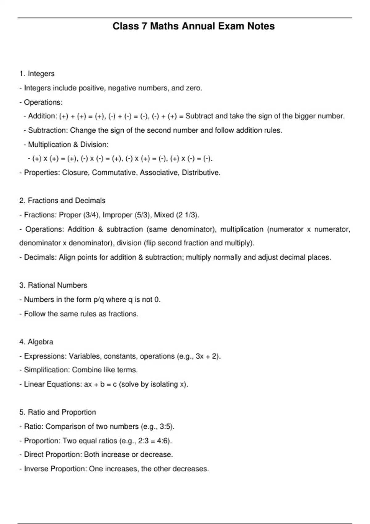 Class notes Mathematics Visible Maths - Mathematics - Stuvia US