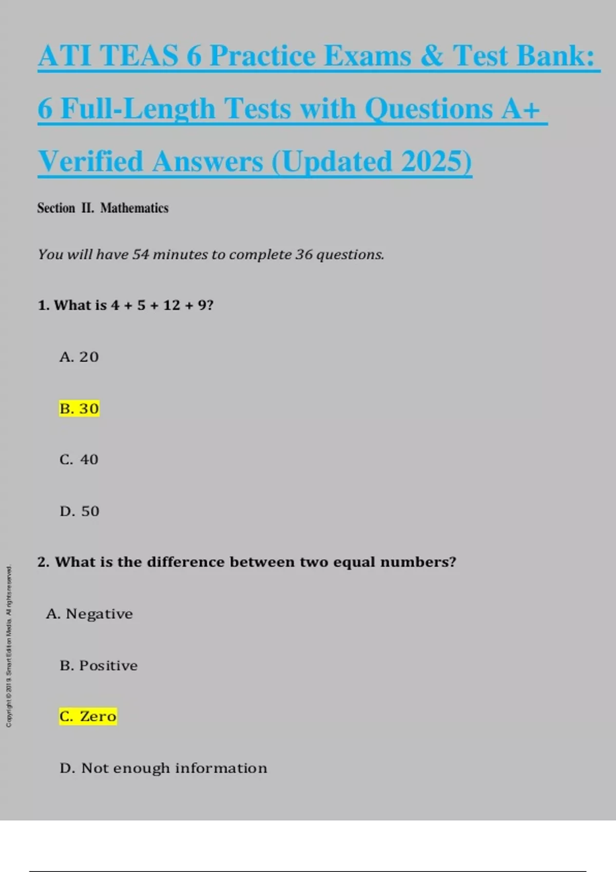 ATI TEAS 6 Practice Exams & Test Bank: 6 Full-Length Tests with ...