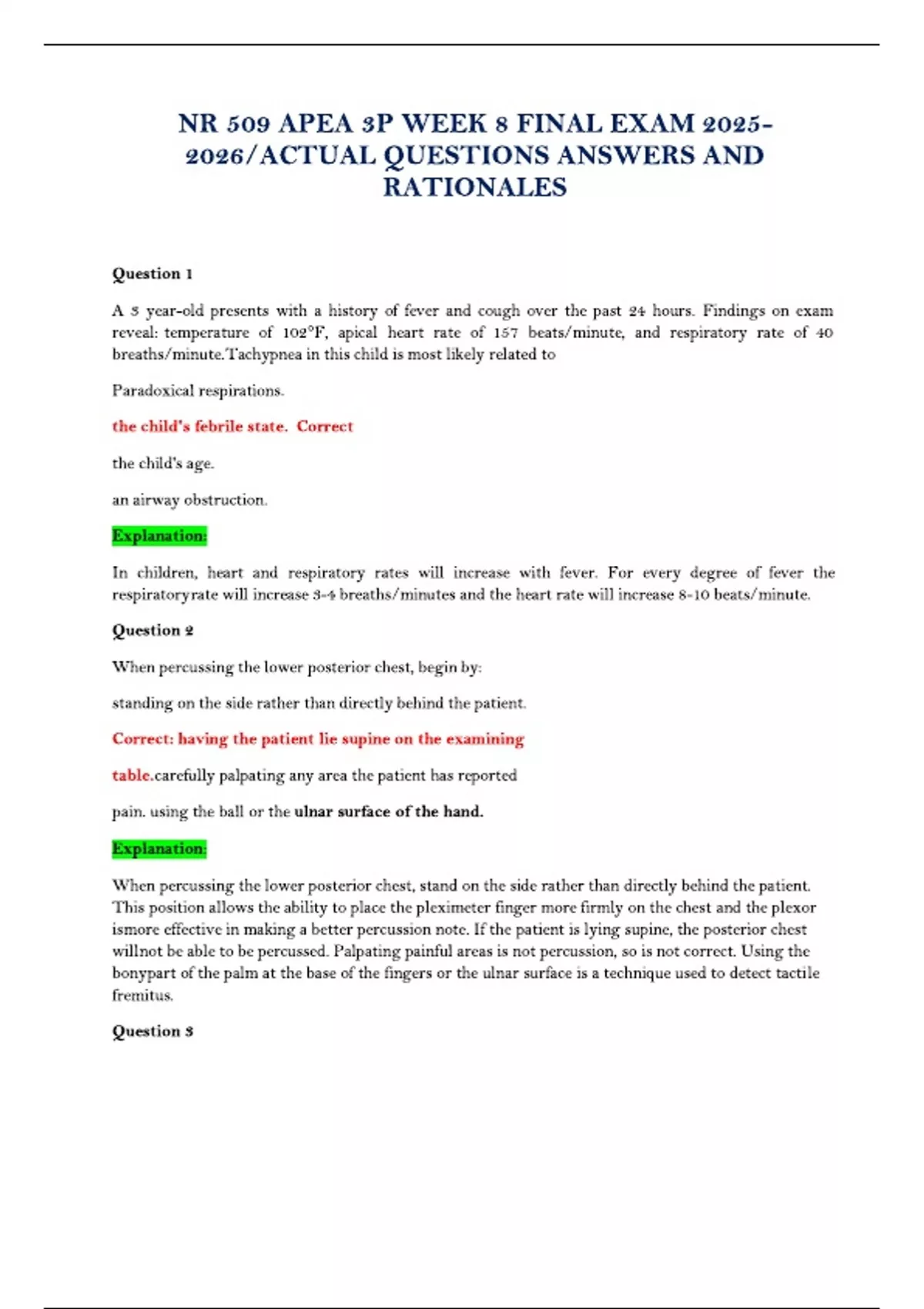 NR 509 APEA 3P WEEK 8 FINAL EXAM /ACTUAL QUESTIONS ANSWERS AND ...