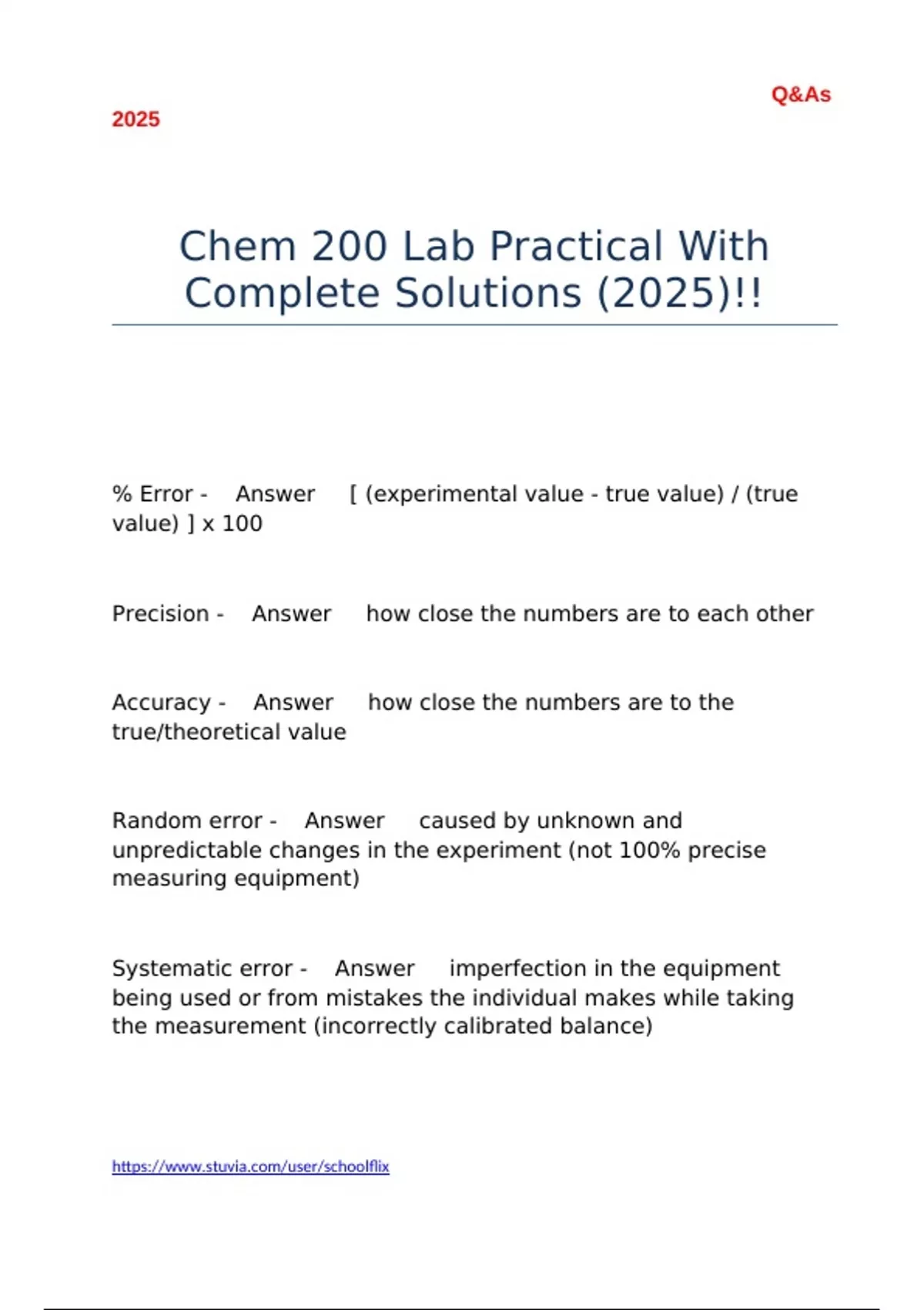 Chem 200 Lab Practical With Complete Solutions (2025)!! - CHEM 200 ...