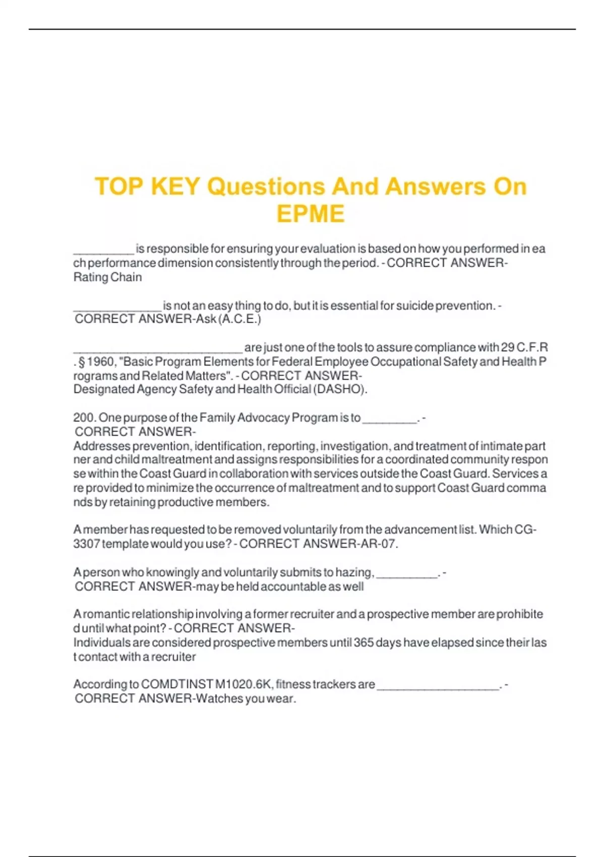 TOP KEY Questions And Answers On EPME - EPME - Stuvia US