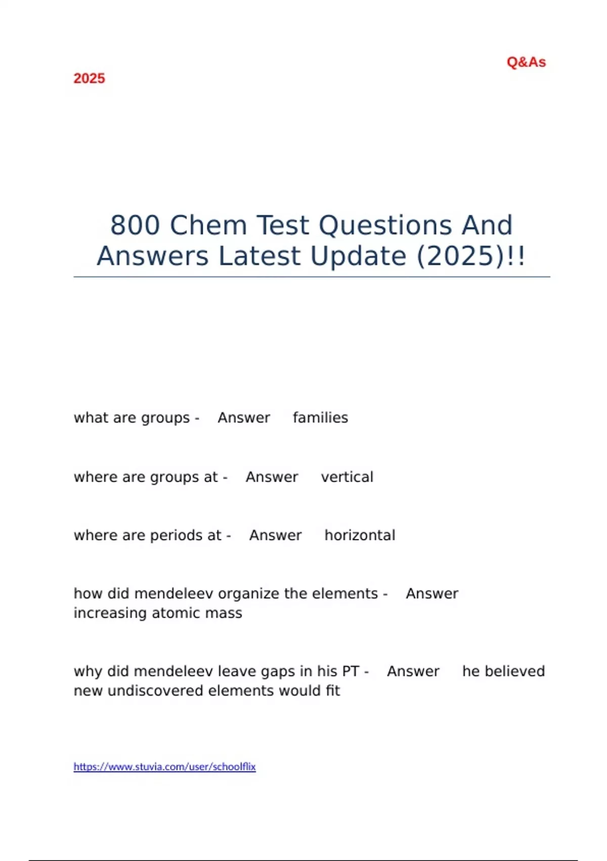 800 Chem Test Questions And Answers Latest Update (2025)!! - Fema 800 ...
