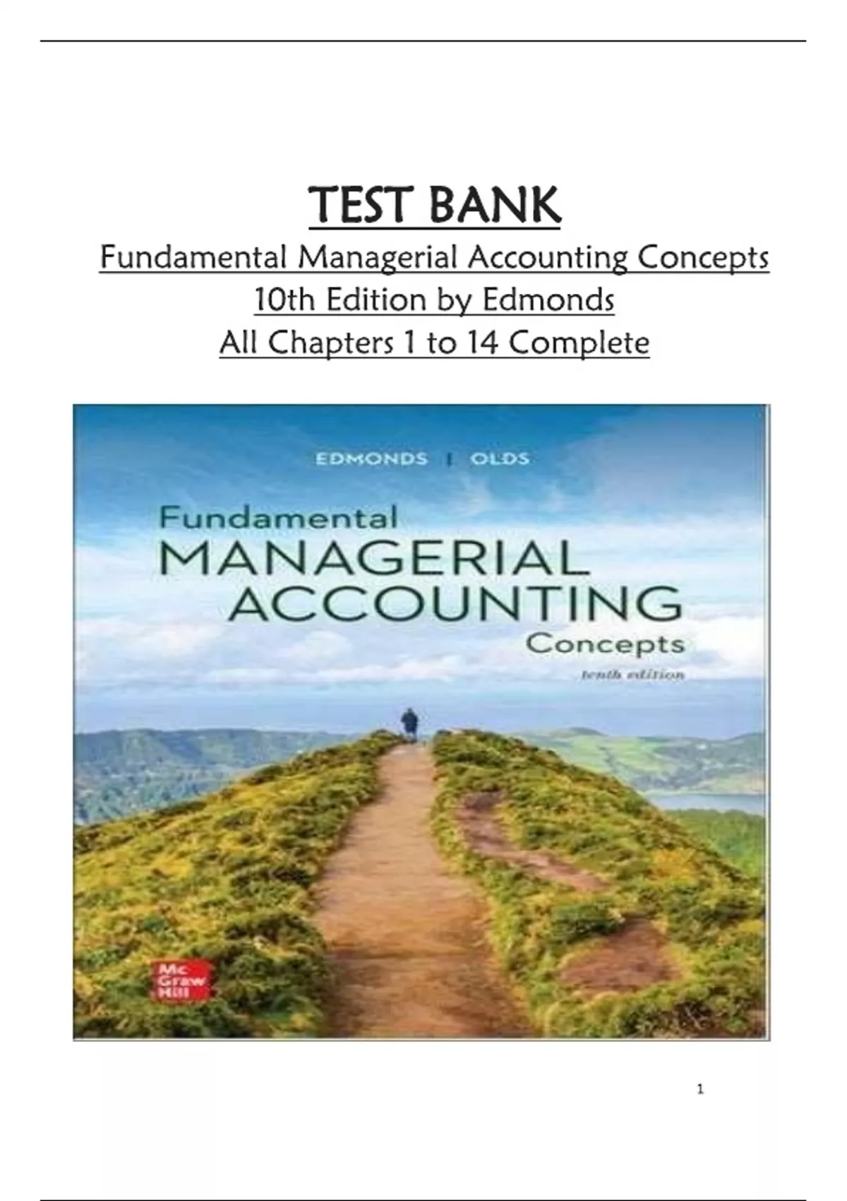 TEST BANK for Fundamental Managerial Accounting Concepts 10th Edition ...