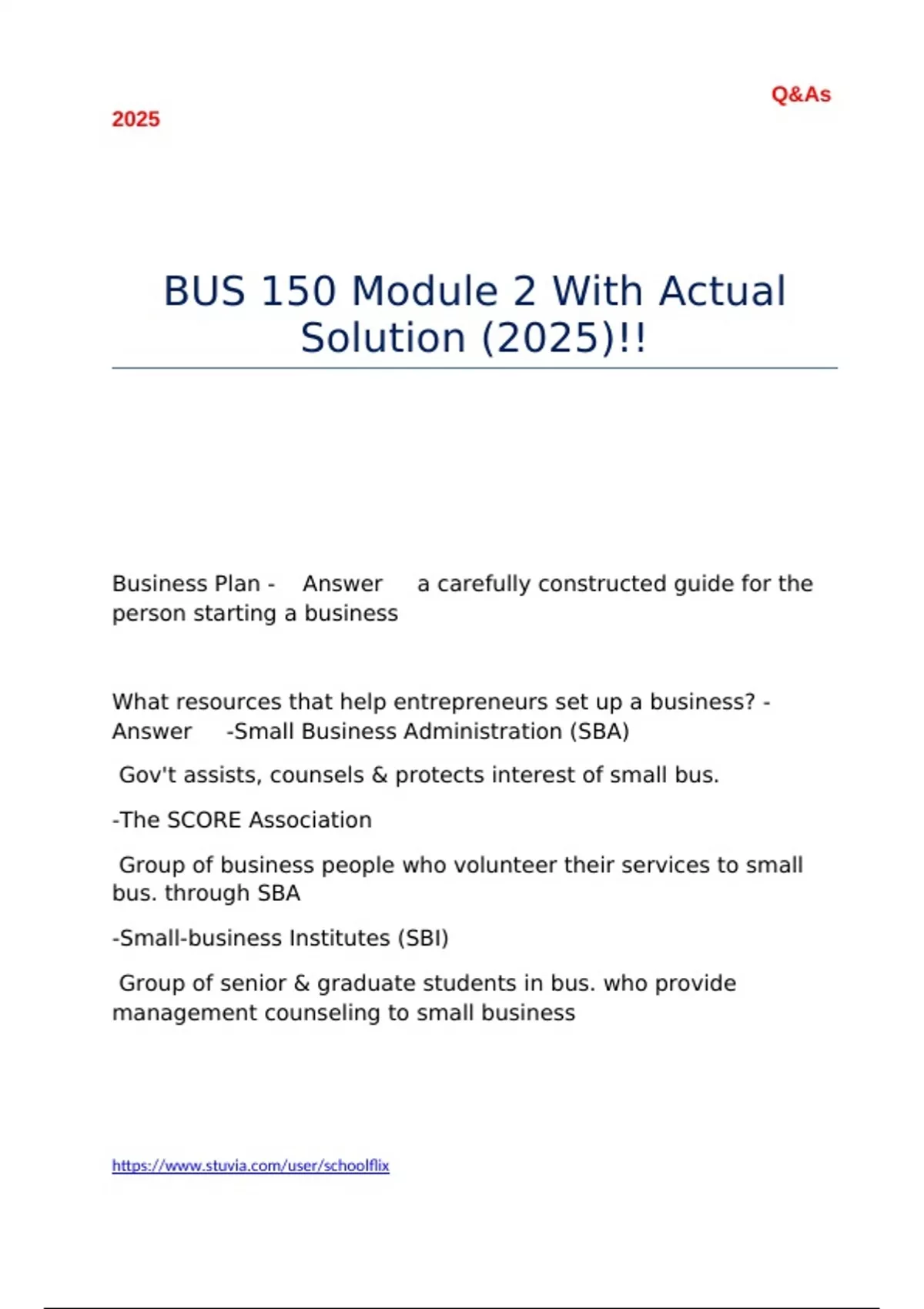 BUS 150 Module 2 With Actual Solution (2025)!! - BUS 150 - Stuvia US