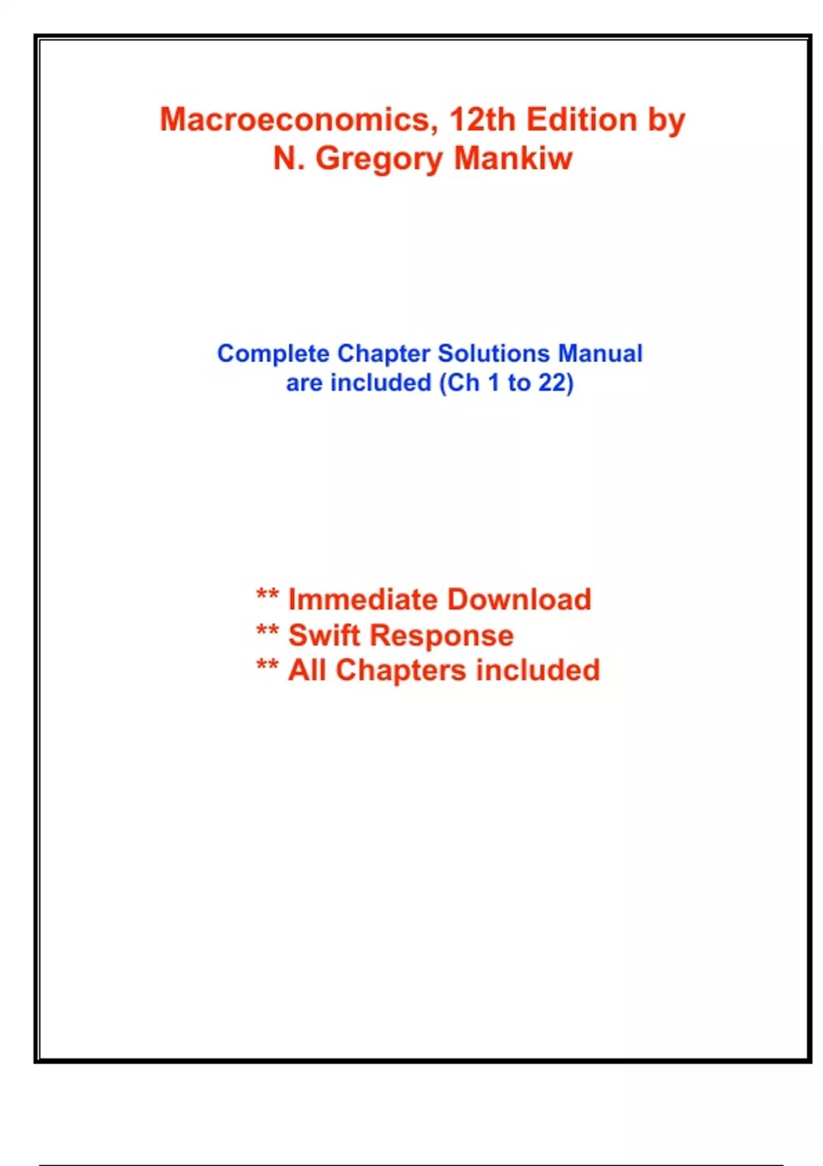 Solutions for Macroeconomics, 12th Edition by Mankiw - 2025 Published ...