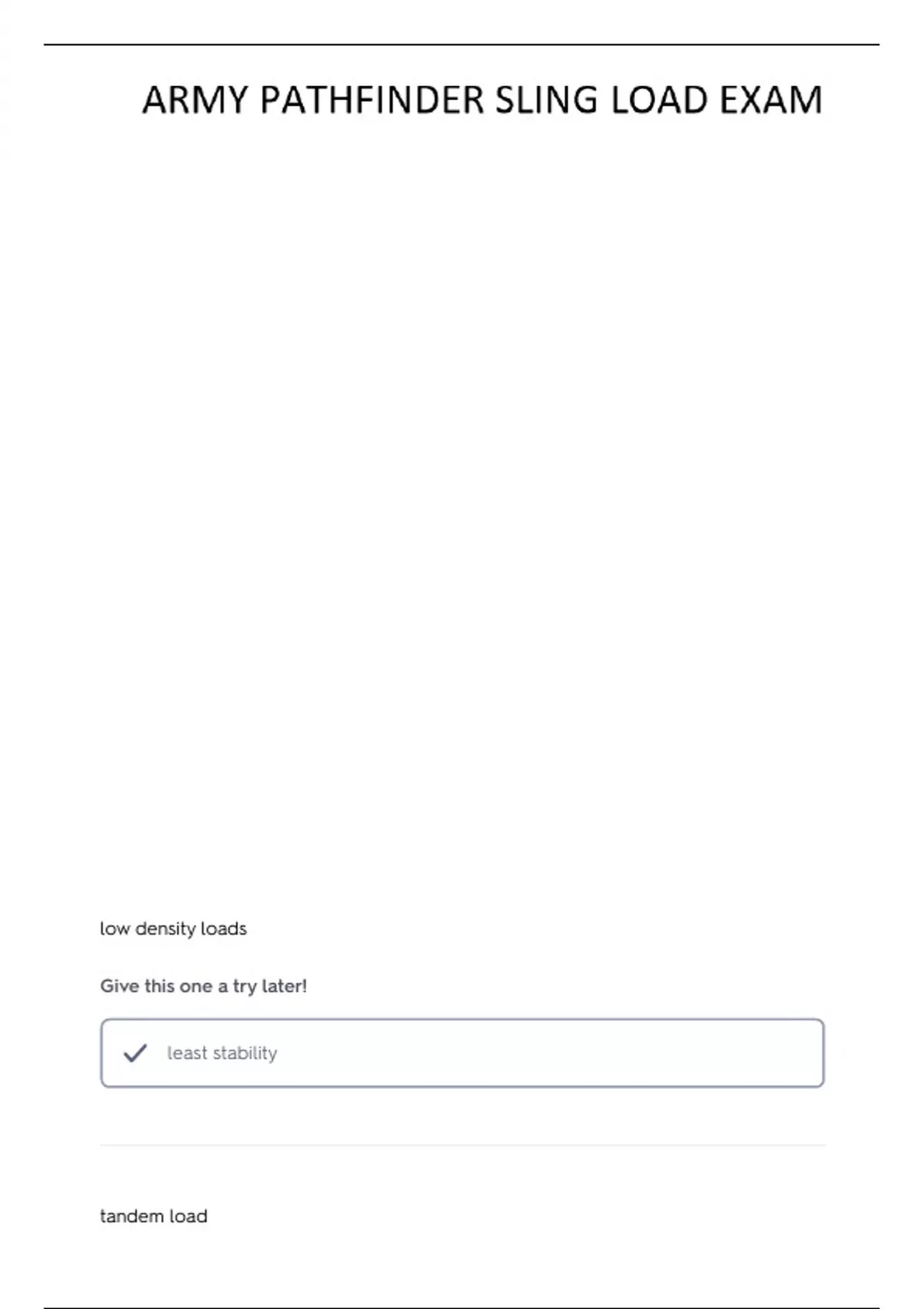 SLING LOAD WRITTEN TEST QUESTIONS AND ANSWERS (2025/2026) (VERIFIED ...