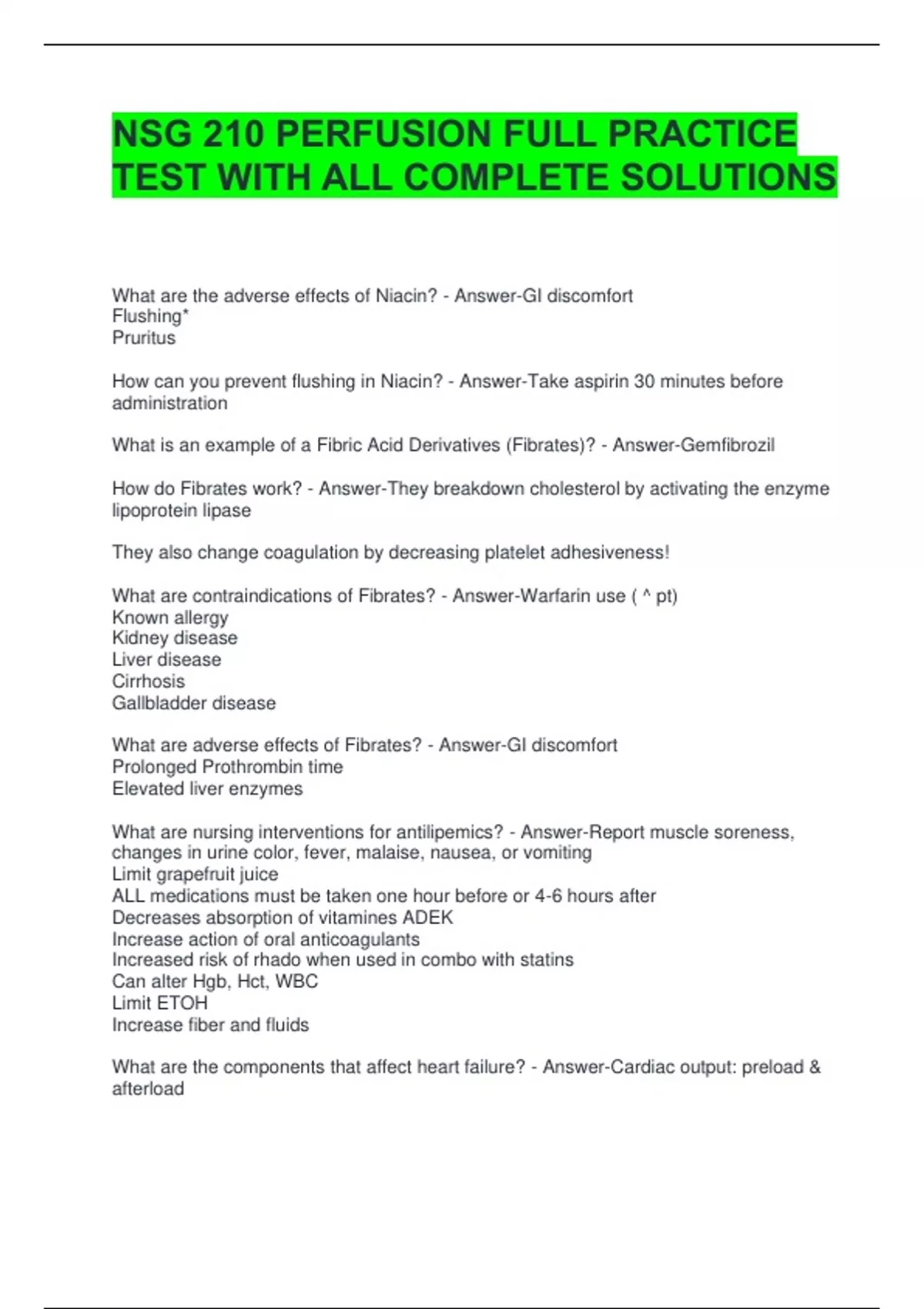 NSG 210 PERFUSION FULL PRACTICE TEST WITH ALL COMPLETE SOLUTIONS - NSG ...